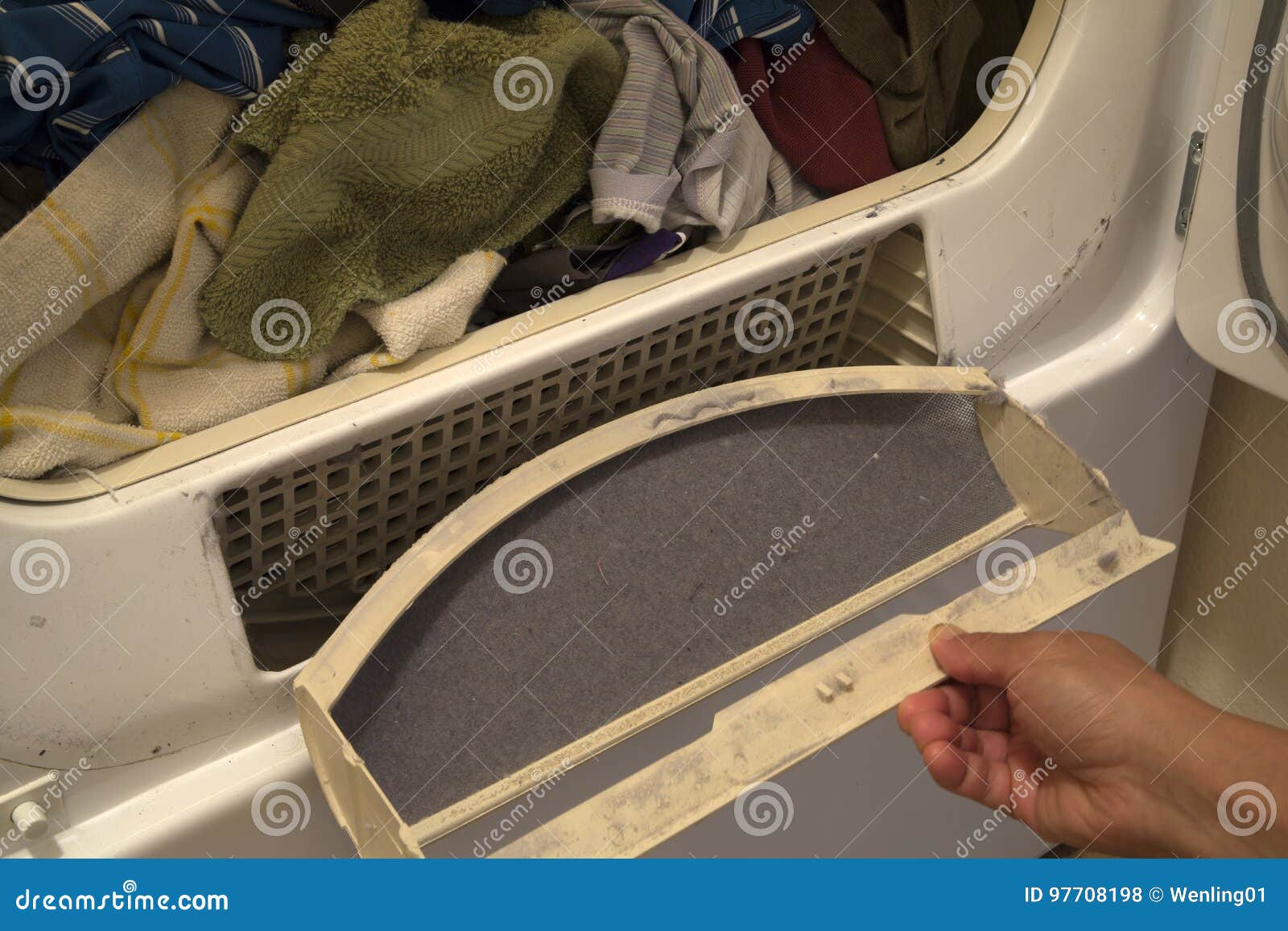 Filter full of lint stock photo. Image of background - 97708198