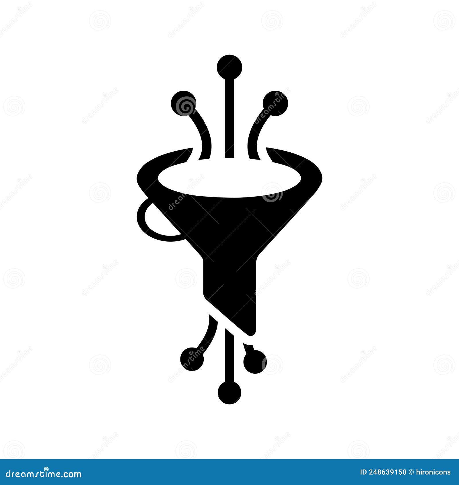 Filter, Funnel, Big Data Icon. Black Vector Graphics Stock Illustration ...
