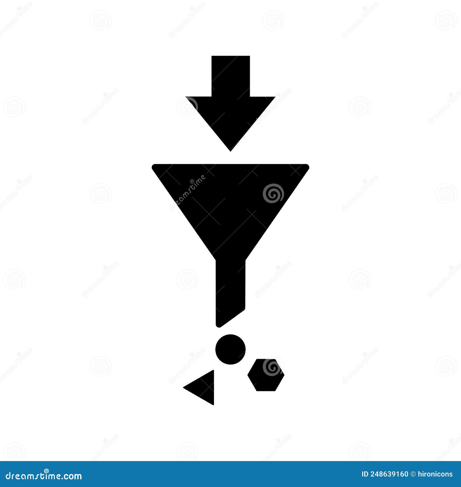Filter, Funnel, Data Variety Icon. Black Vector Graphics Stock ...