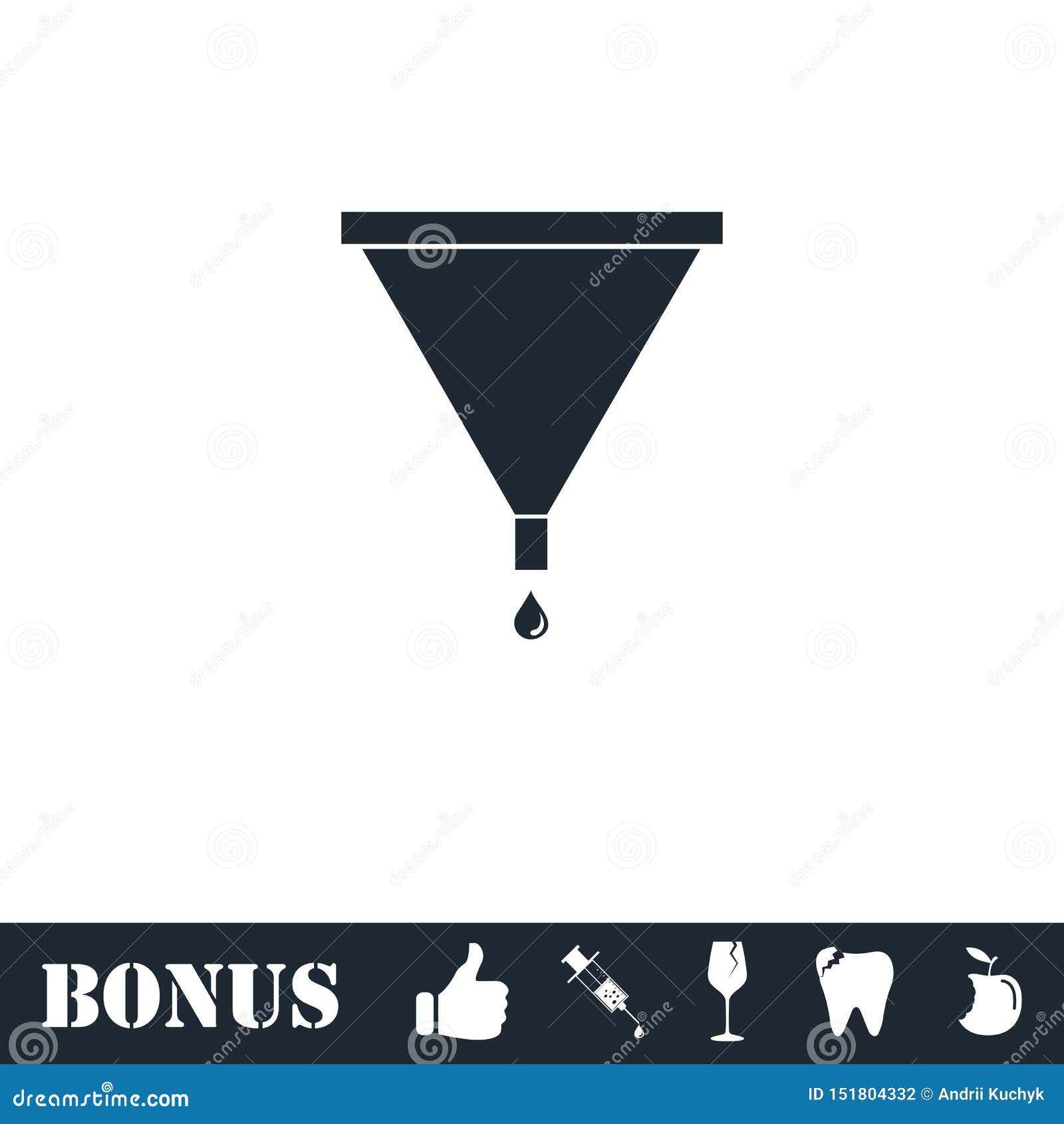 Filter funnel icon flat stock vector. Illustration of background ...