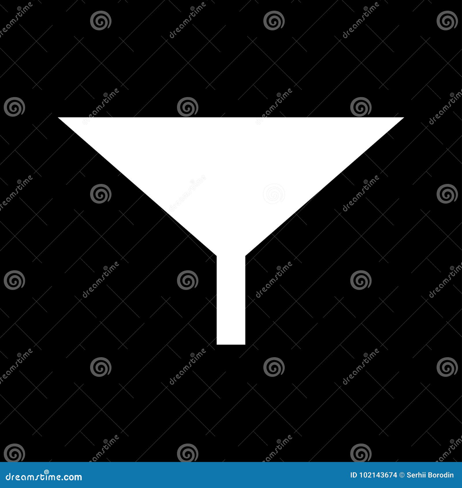 Filter or Funnel it is White Icon . Stock Vector - Illustration of ...