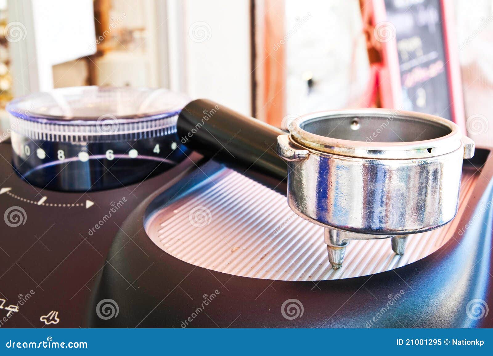 Filter Holder on Coffee Machine Stock Image - Image of cappuccino ...