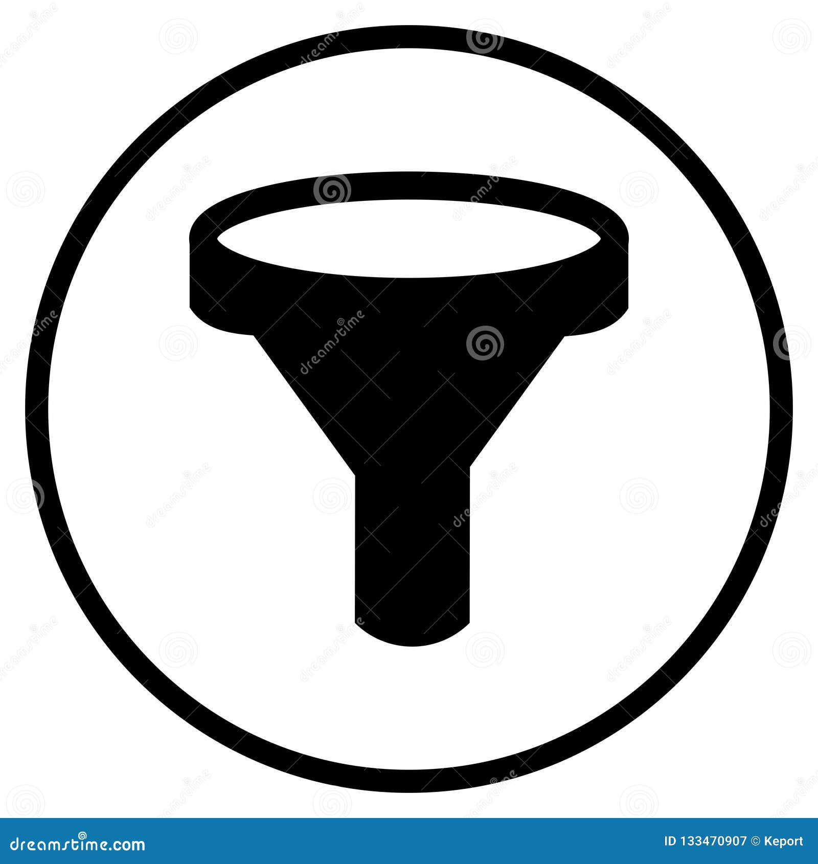 Filter Icon in Black Circle Stock Illustration - Illustration of ...