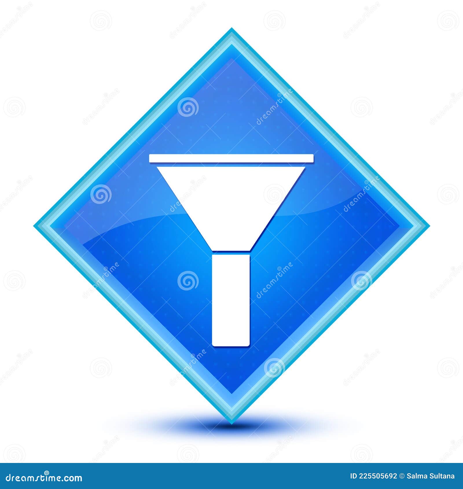 Filter Icon Isolated on Special Blue Diamond Button Stock Illustration ...