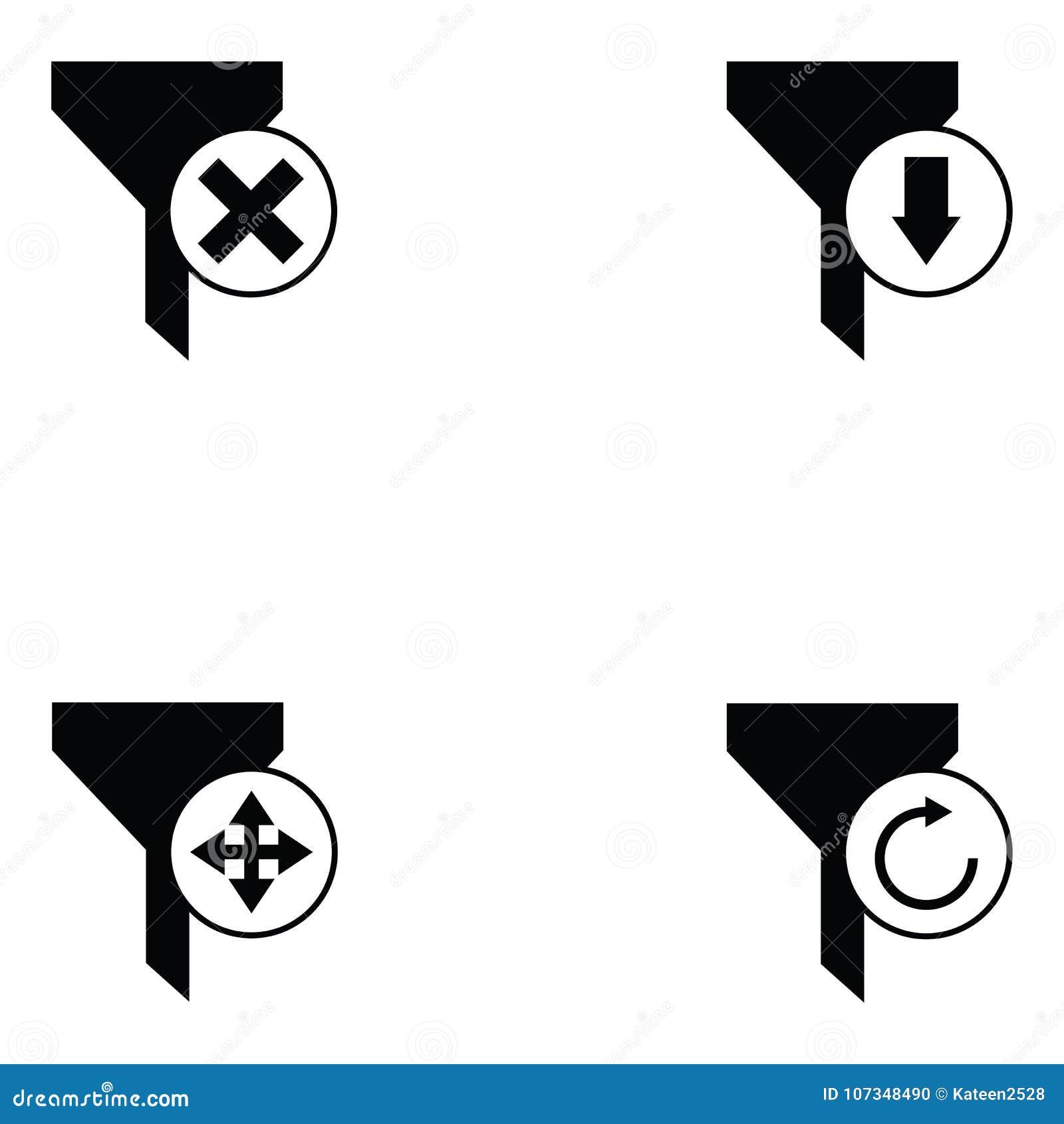 Filter icon set stock vector. Illustration of icon, vector - 107348490