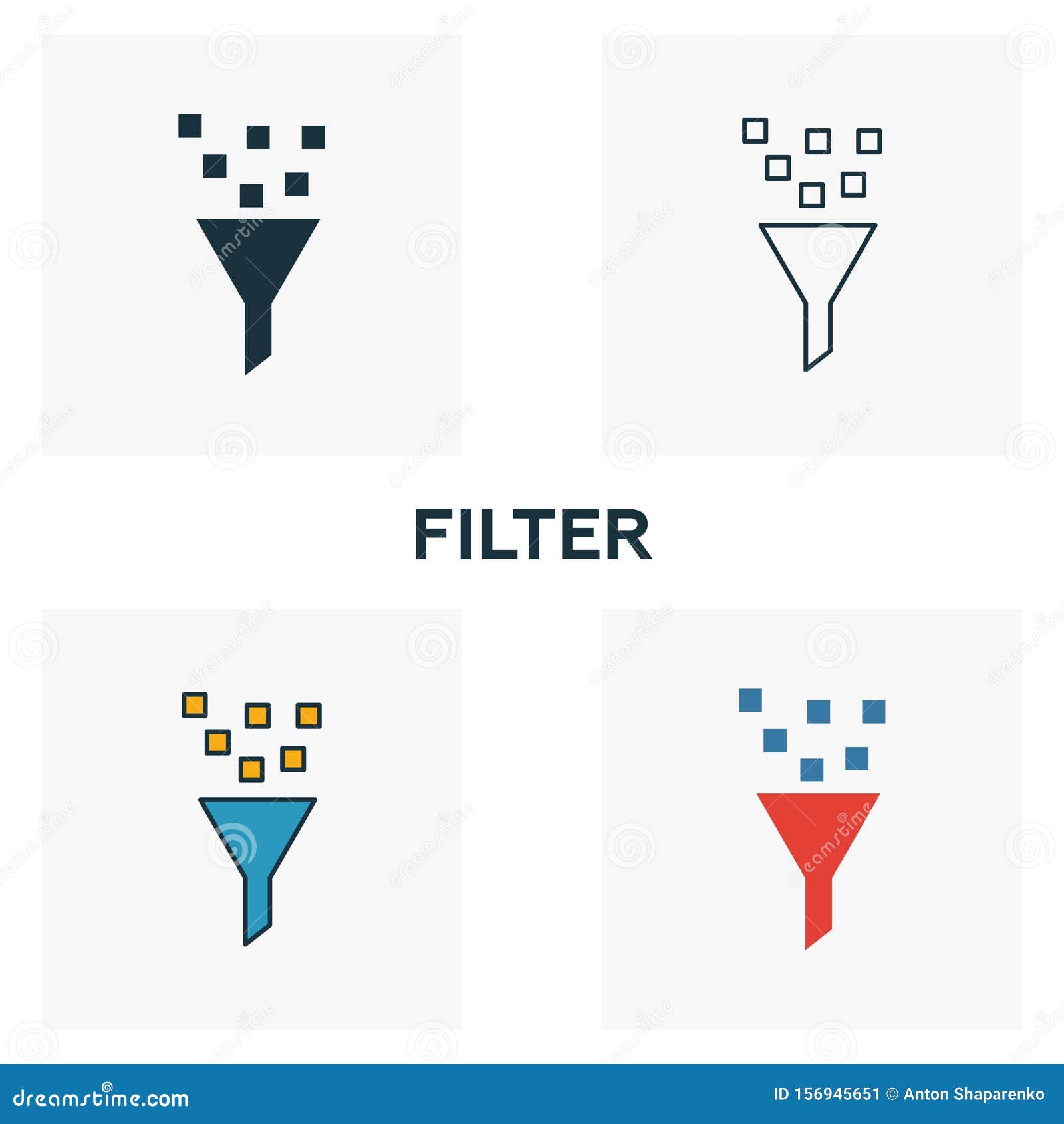 Filter Icon Set. Four Elements in Diferent Styles from Big Data Icons ... Filter Icon Set. Four Elements in Diferent Styles from Big Data Icons ...