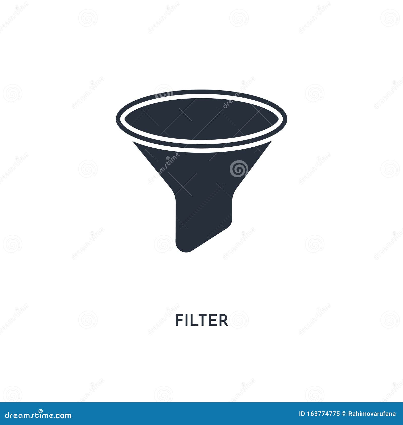 Filter Icon. Simple Element Illustration. Isolated Trendy Filled Filter ...