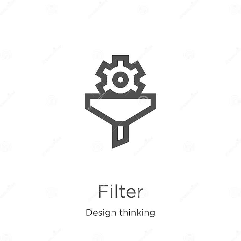 Filter Icon Vector from Design Thinking Collection. Thin Line Filter ...
