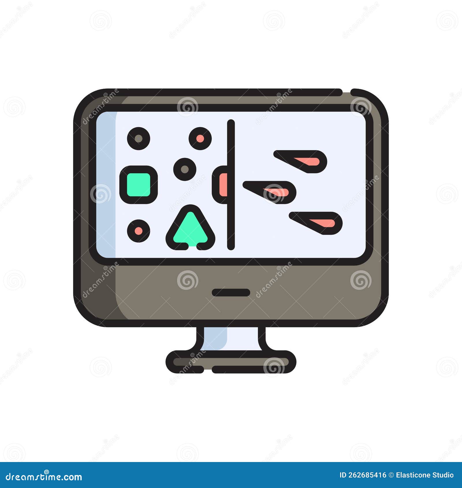 Filter Icon Vector Illustration. Flat Outline Cartoon. Artificial ...