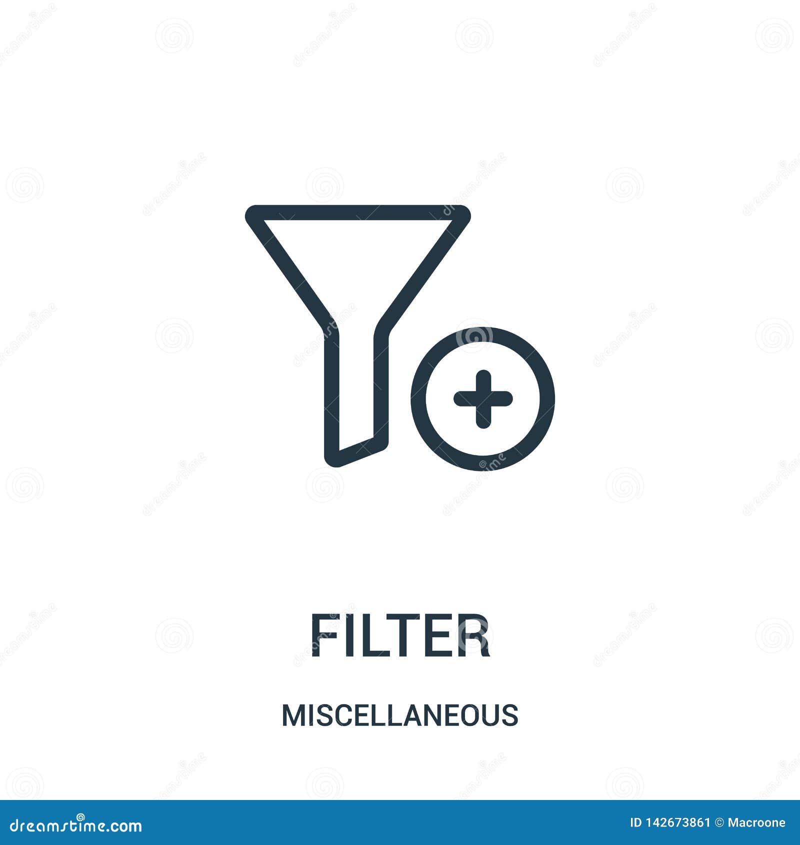Filter Icon Vector from Miscellaneous Collection. Thin Line Filter ...