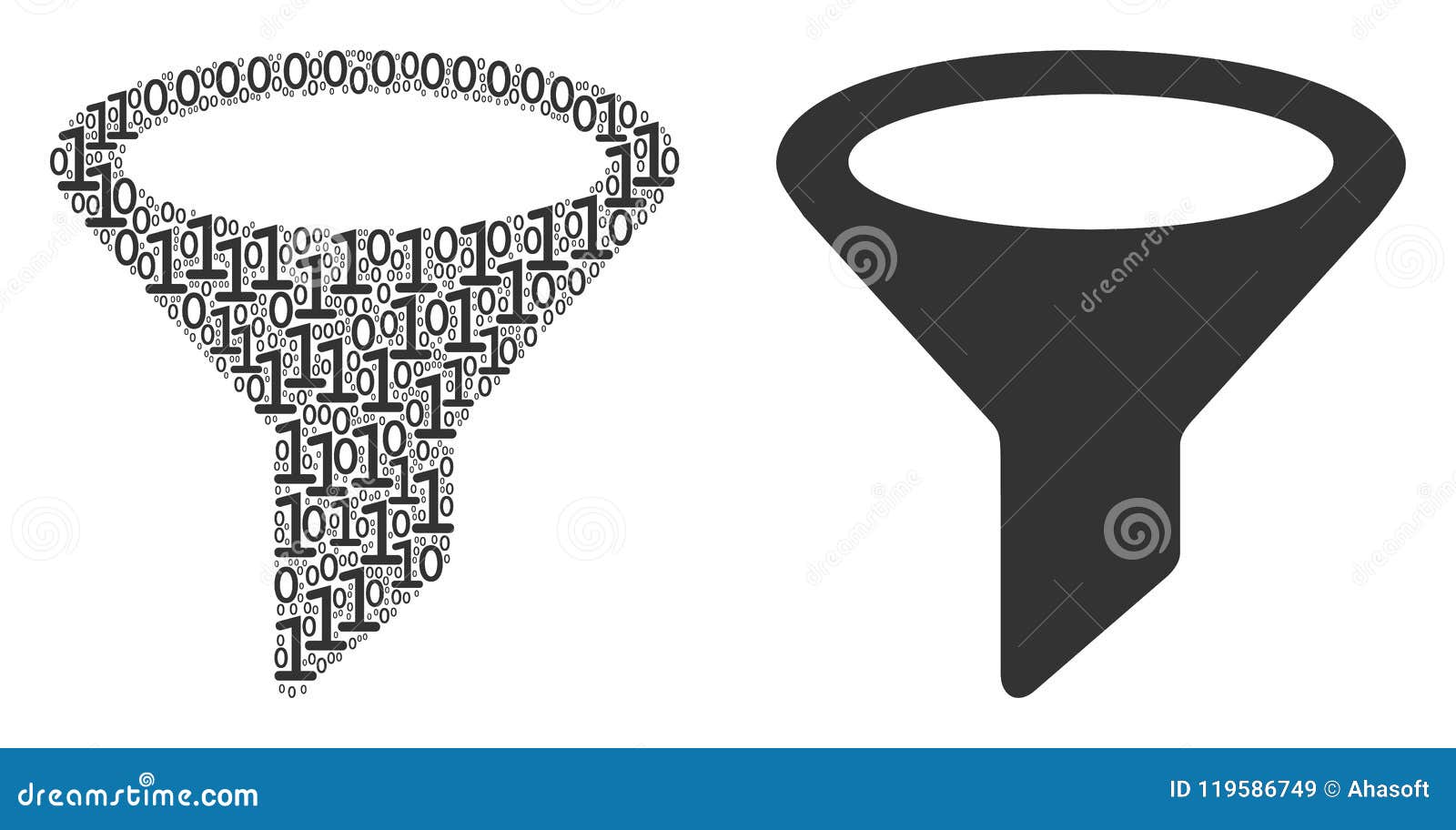 Filter Collage of Binary Digits Stock Vector - Illustration of null ...