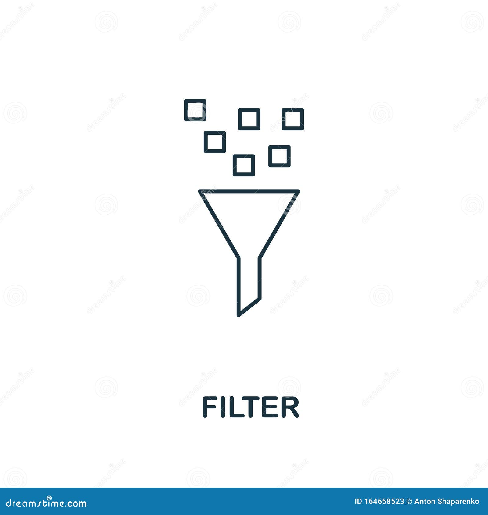 Filter Outline Icon. Thin Line Style from Big Data Icons Collection ...