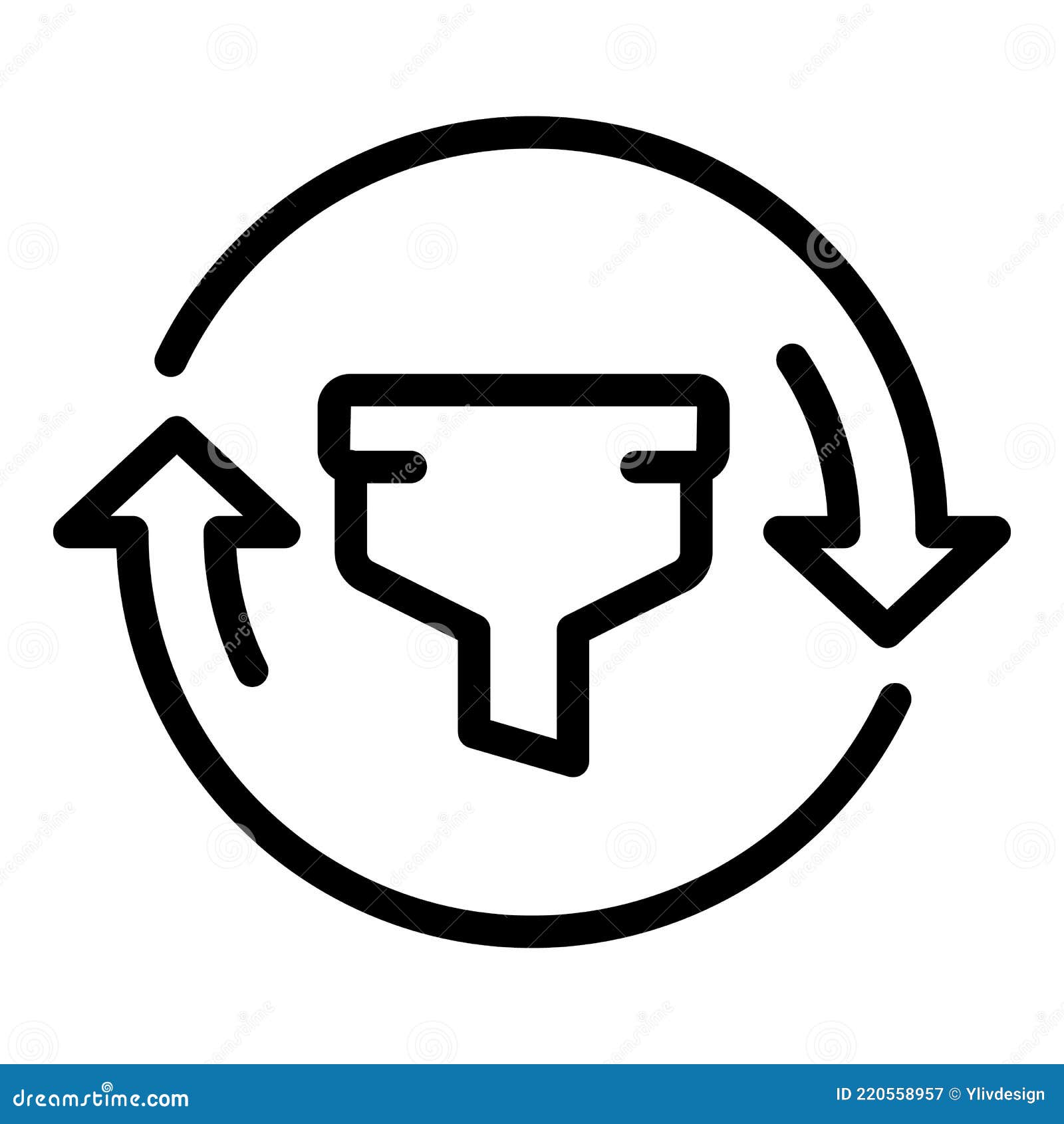 Filter Search Change Icon, Outline Style Stock Vector - Illustration of ...