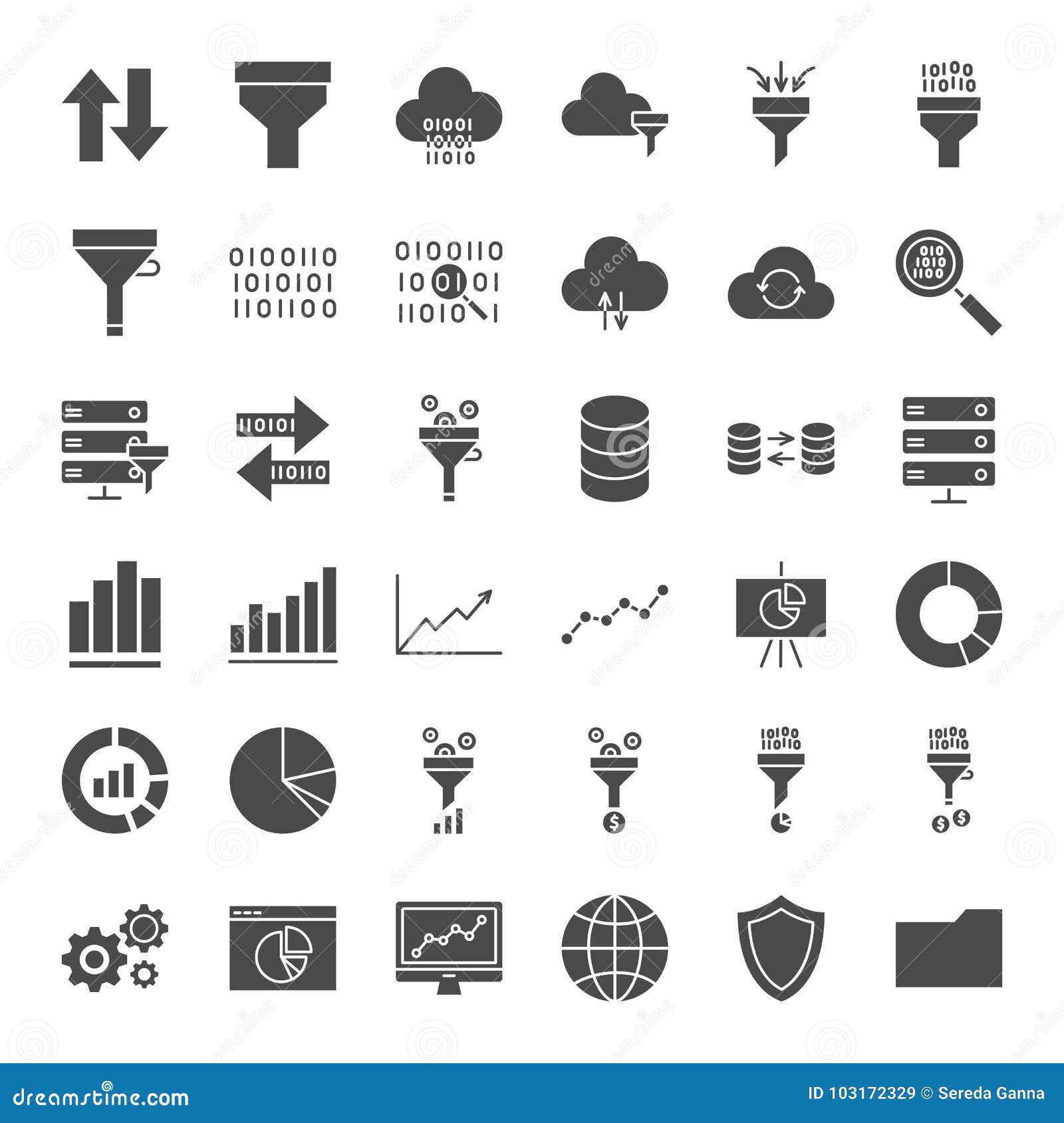 Filter Solid Web Icons stock vector. Illustration of finance - 103172329