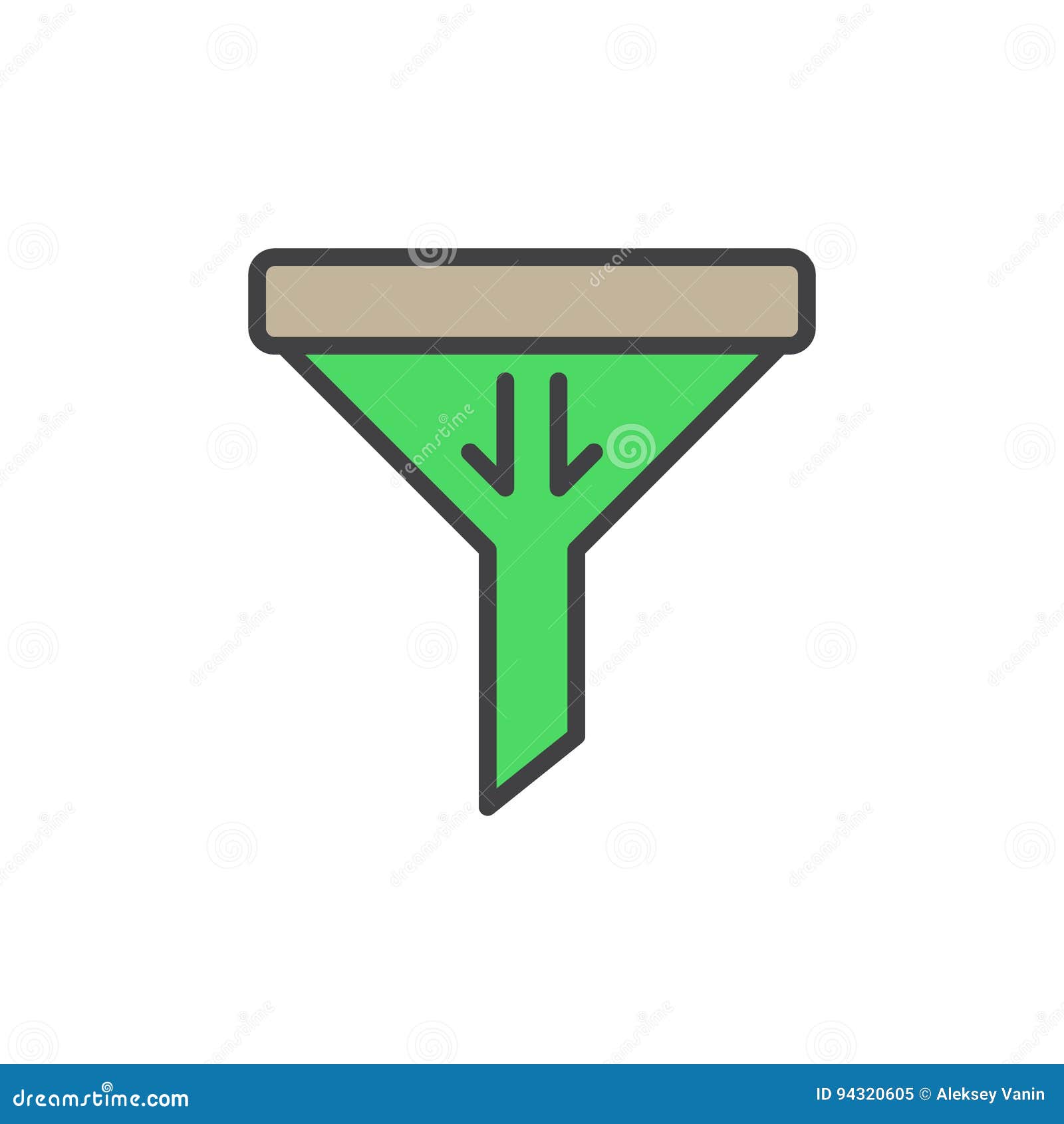 Filter, Sort Filled Outline Icon, Funnel Vector Sign Stock Vector ...