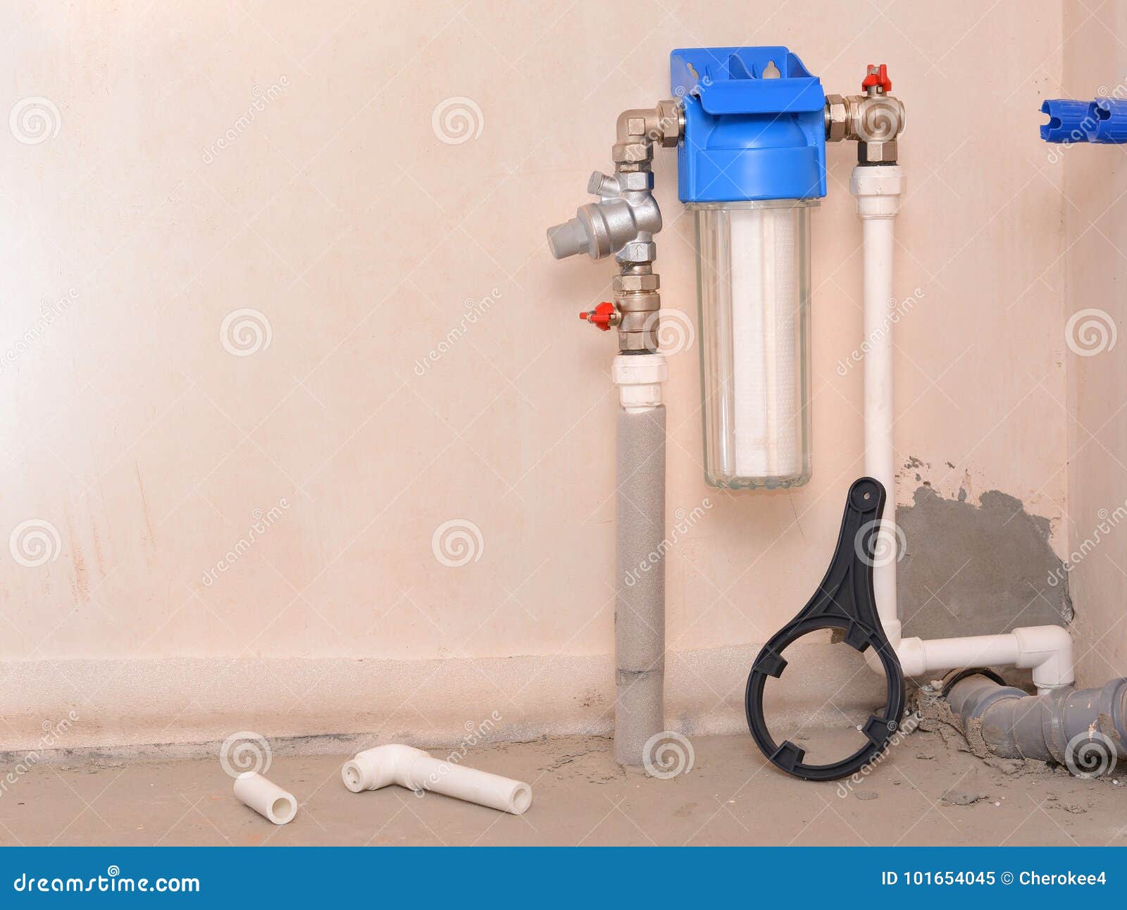 Filter System for Water Treatment. Installation of a Reducer and a ...