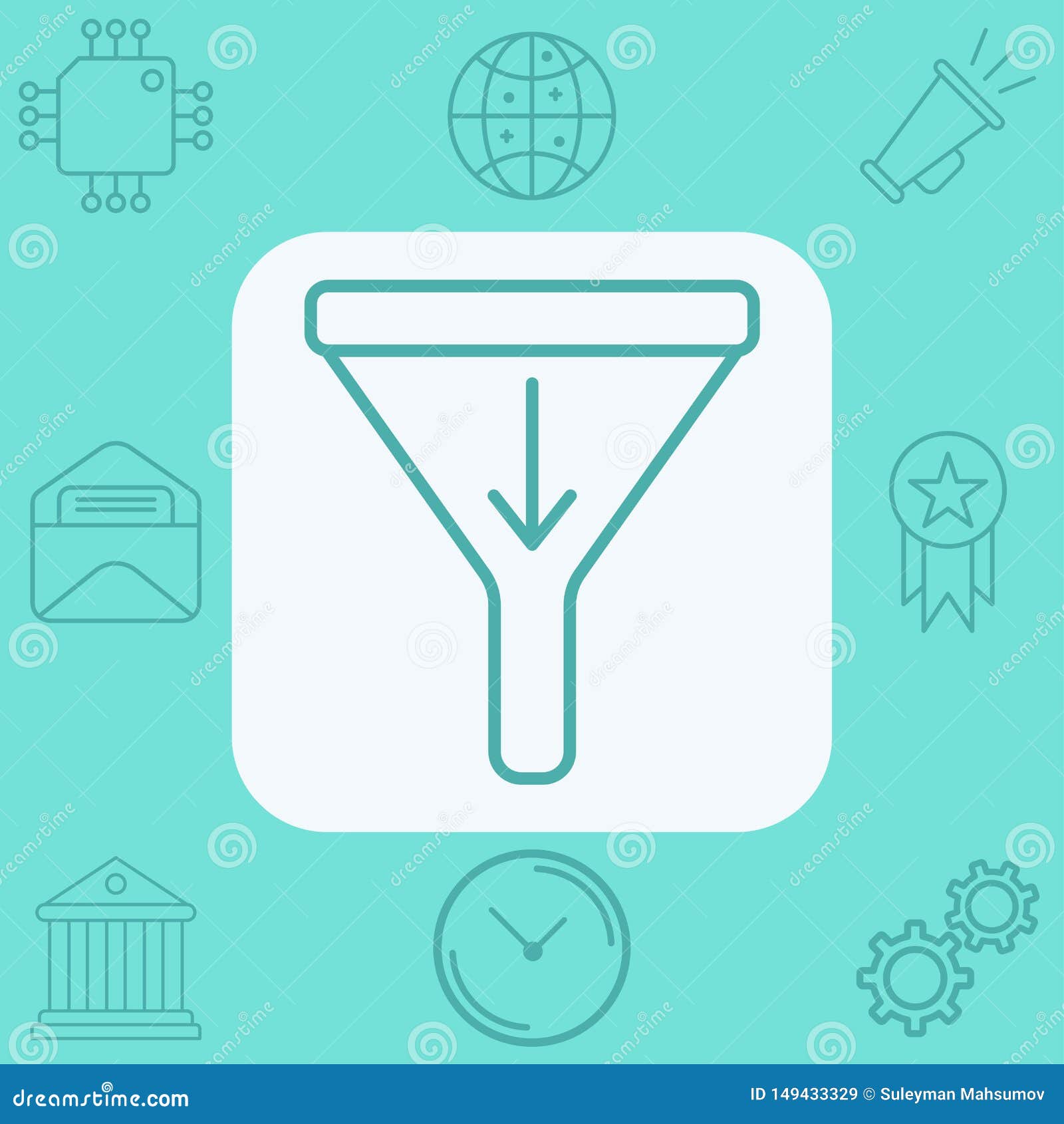 Filter Vector Icon Sign Symbol Stock Illustration - Illustration of ...