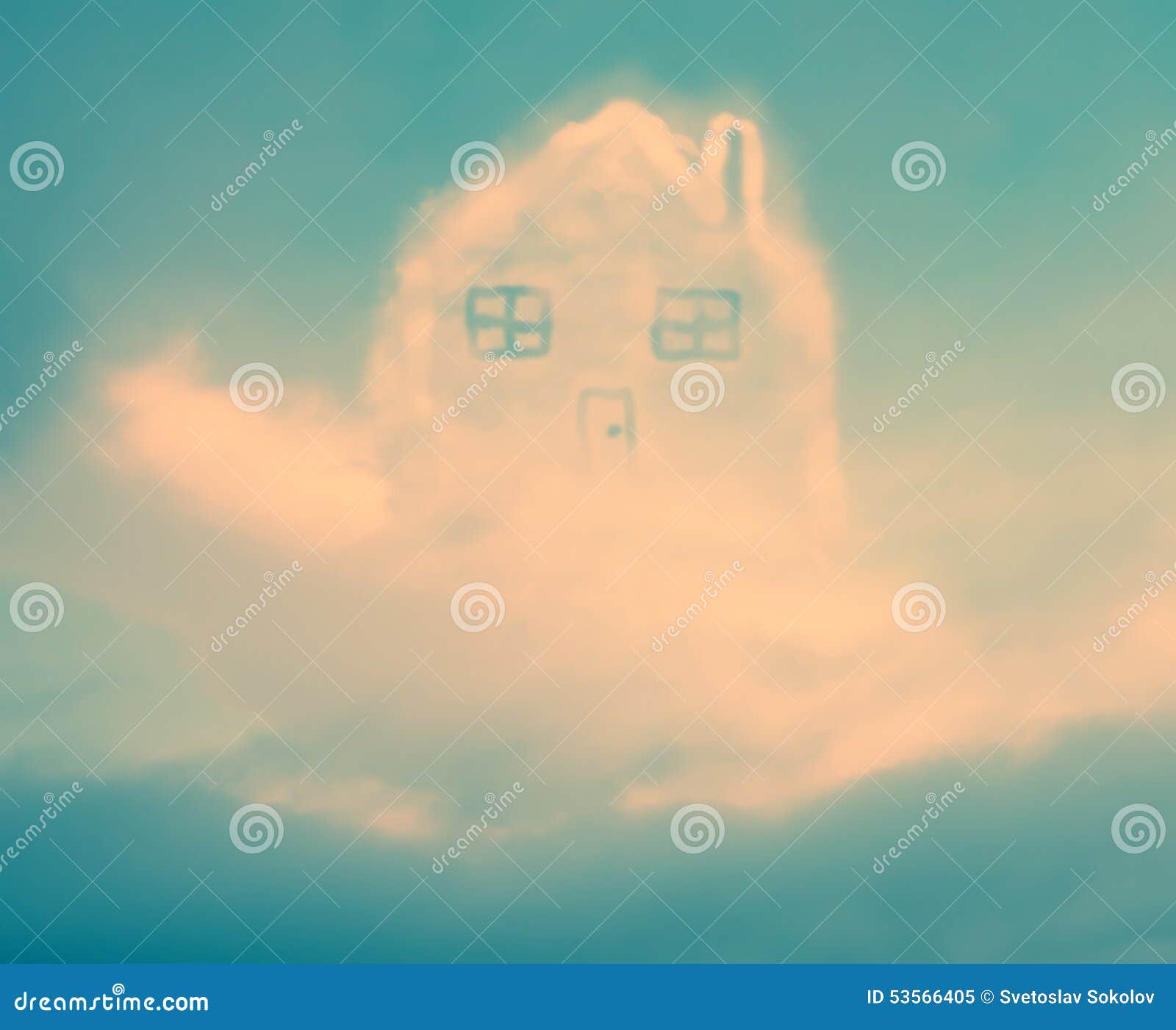 Filtered cloud house stock image. Image of life, blue - 53566405