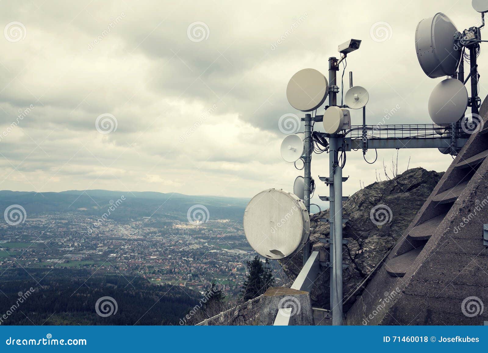 Filtered Picture of Security Camera with Transmitters and Aerials on ...