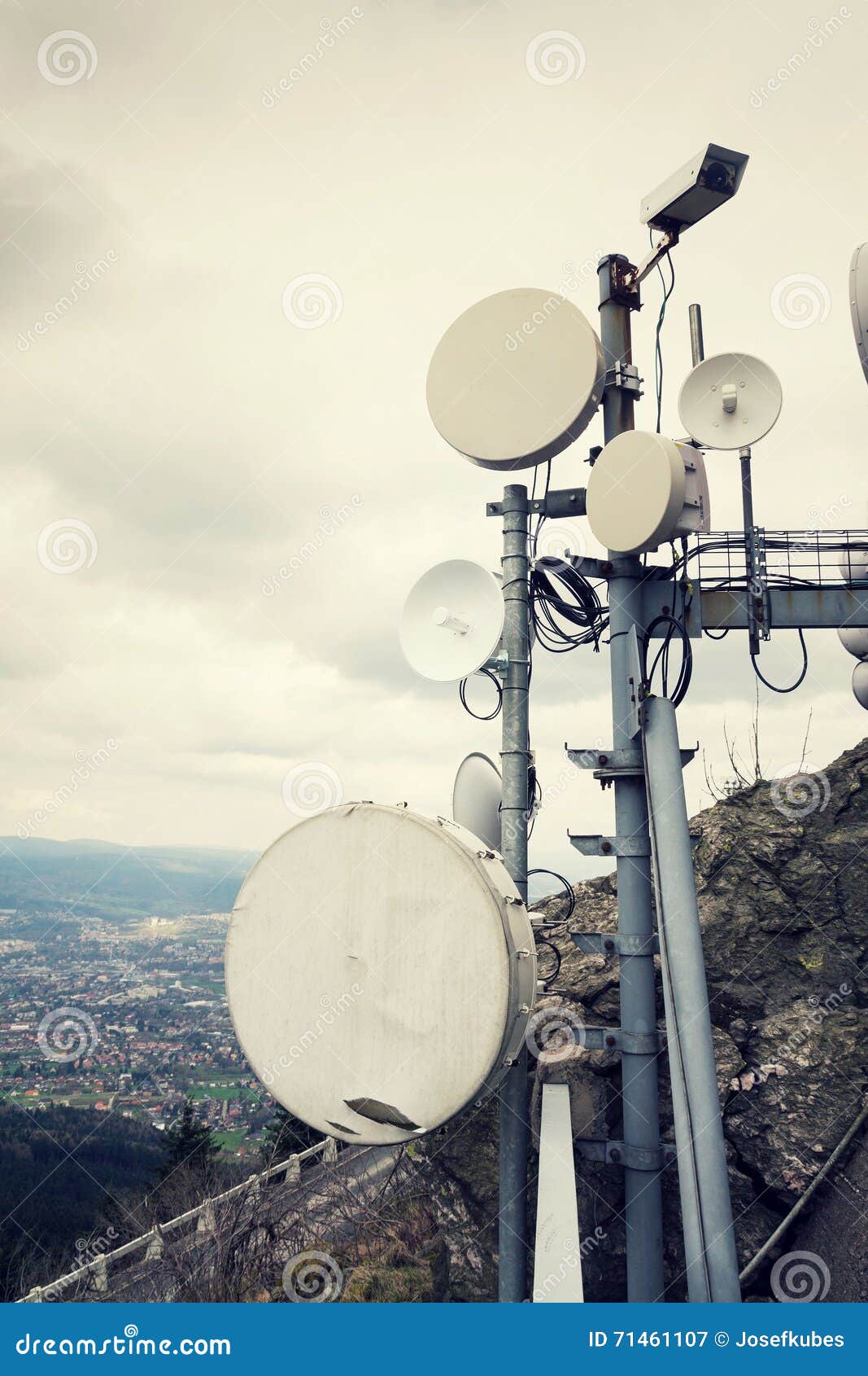 Filtered Picture of Security Camera with Transmitters and Aerials on ...