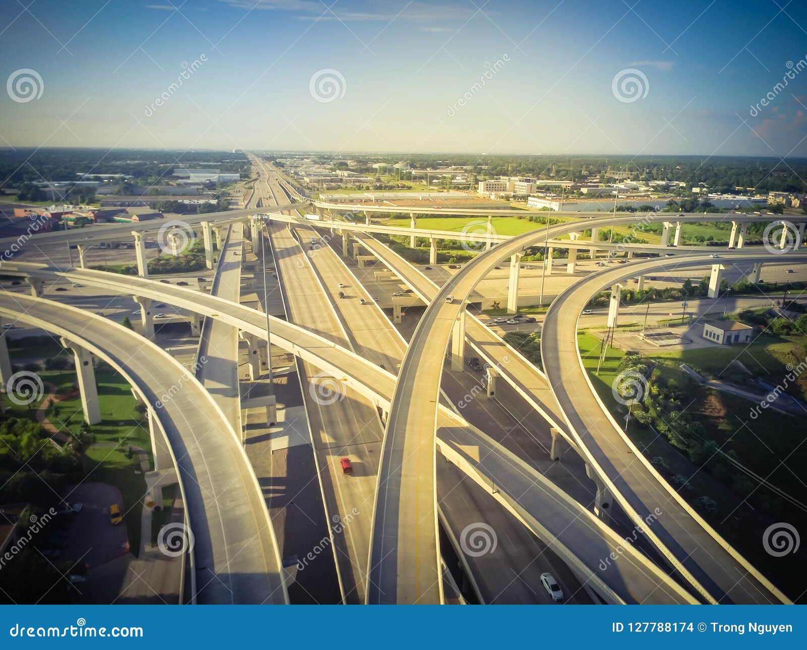 Filtered Tone Top View Five-level Stack Interchange Expressway I Stock ...
