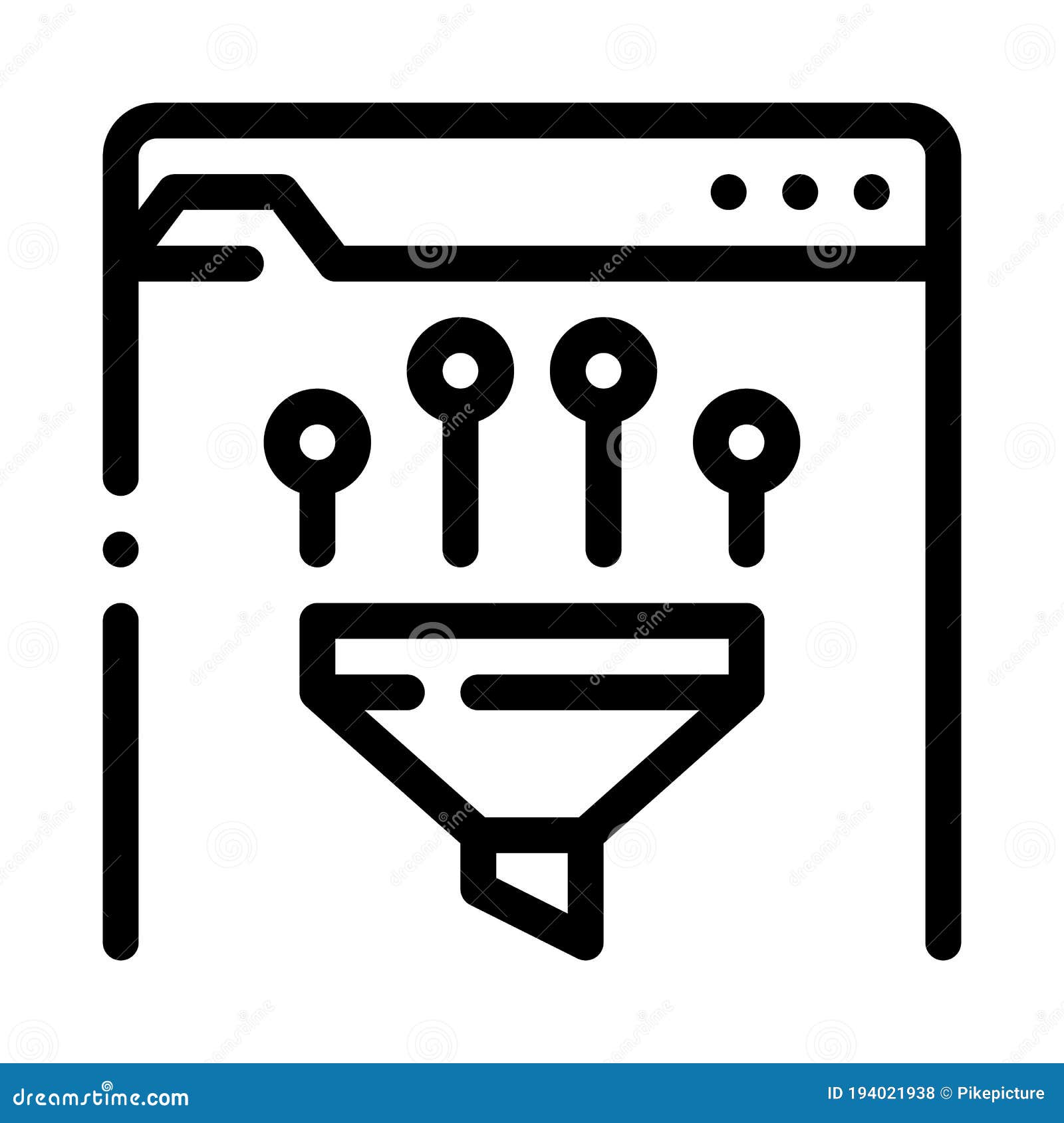 Filtering Data Icon Vector Outline Illustration Stock Vector ...
