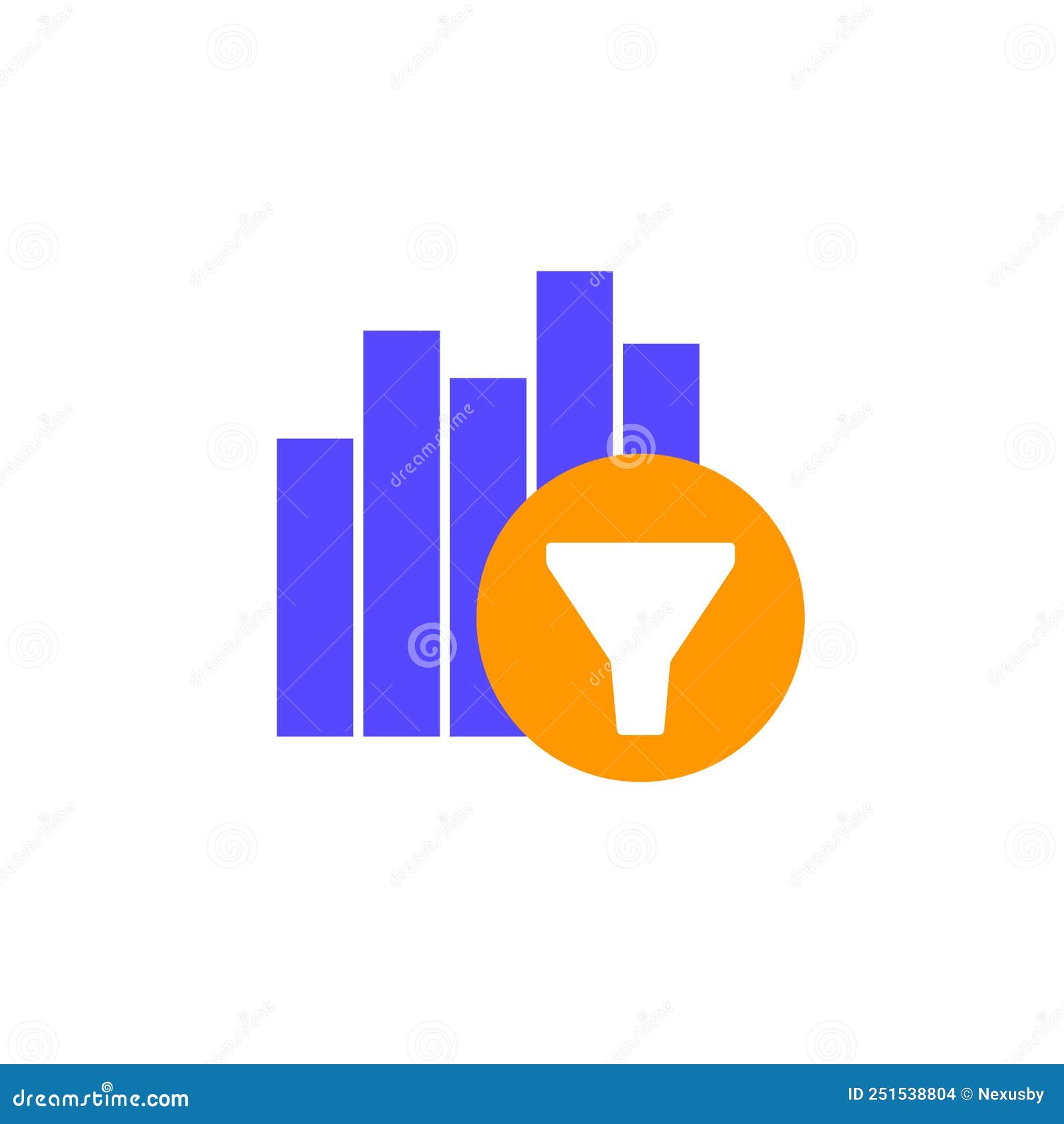 Filtering Icon with a Graph Stock Vector - Illustration of diagram ...