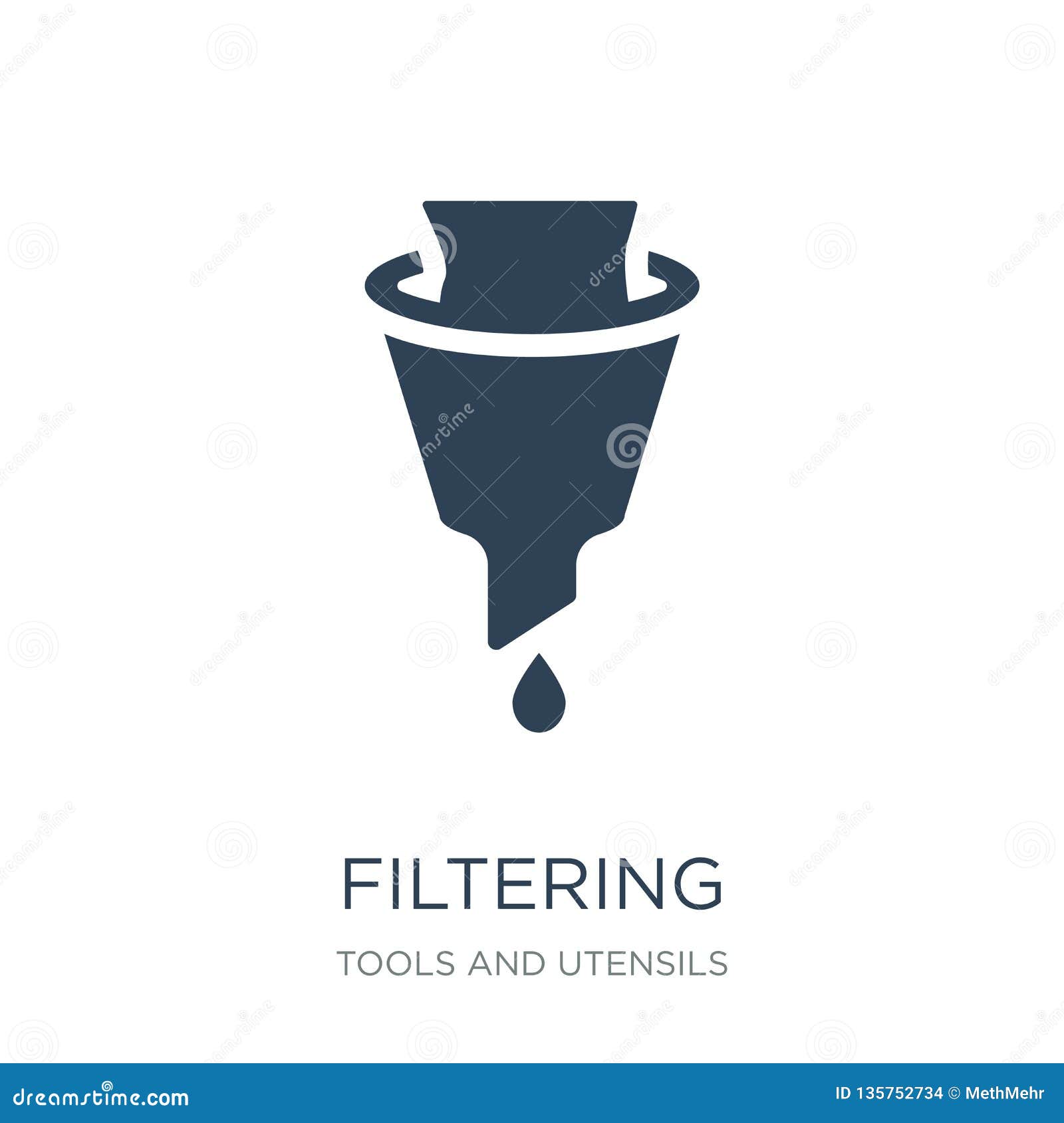 Filtering Icon in Trendy Design Style. Filtering Icon Isolated on White ...