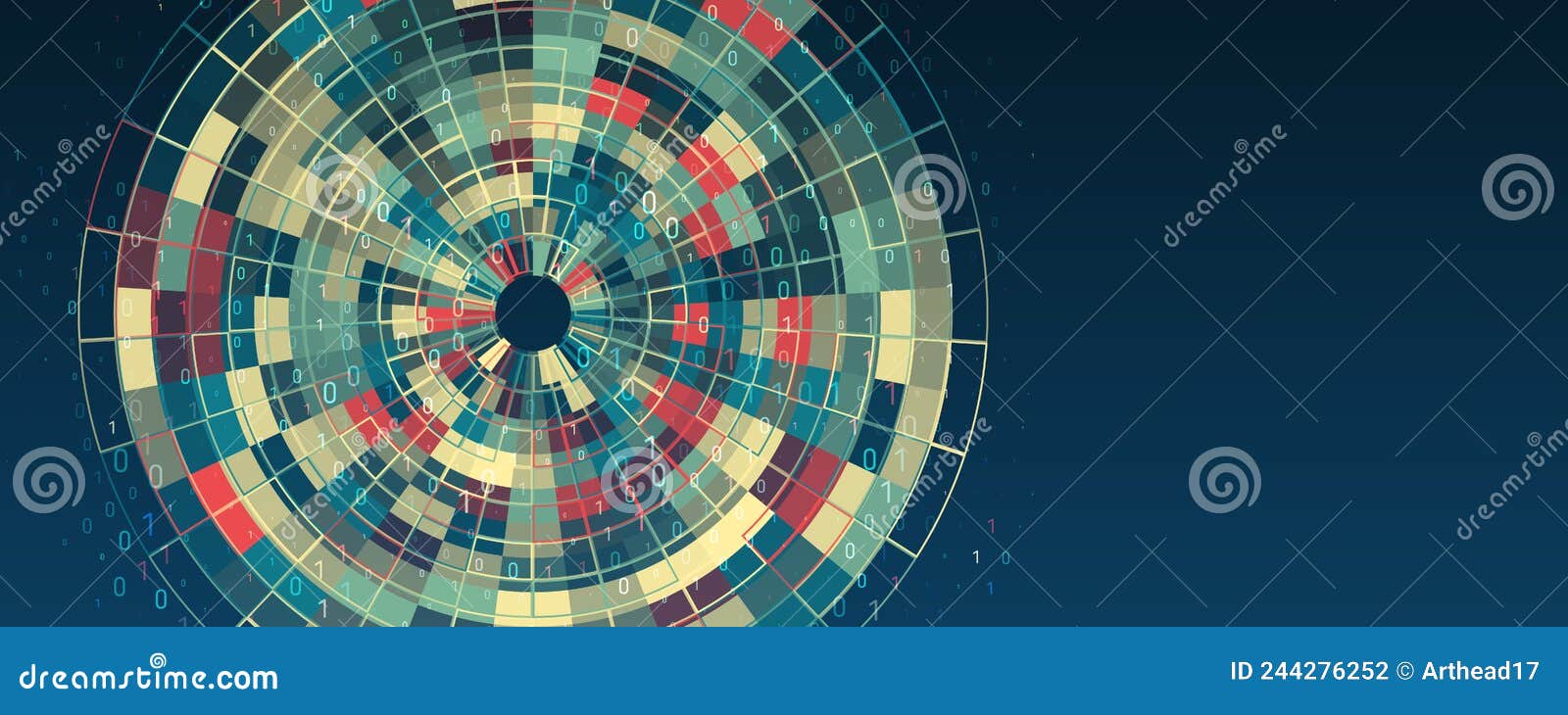 Filtering Machine Algorithms Data Stream In The Form Of An Array Of Circles And Binary Code