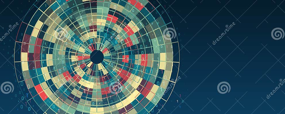 Filtering Machine Algorithms. Data Stream in the Form of an Array of Circles and Binary Code ...
