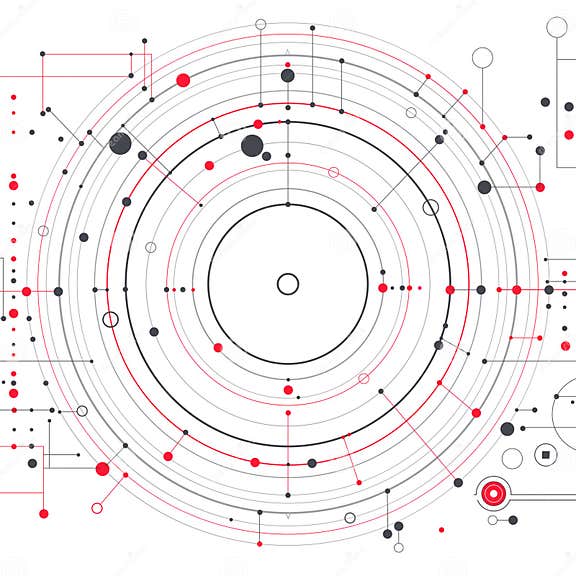 Filtering Machine Algorithms. Sorting Data. Sphere Frame on Connected Lines, Dots. Big Data ...