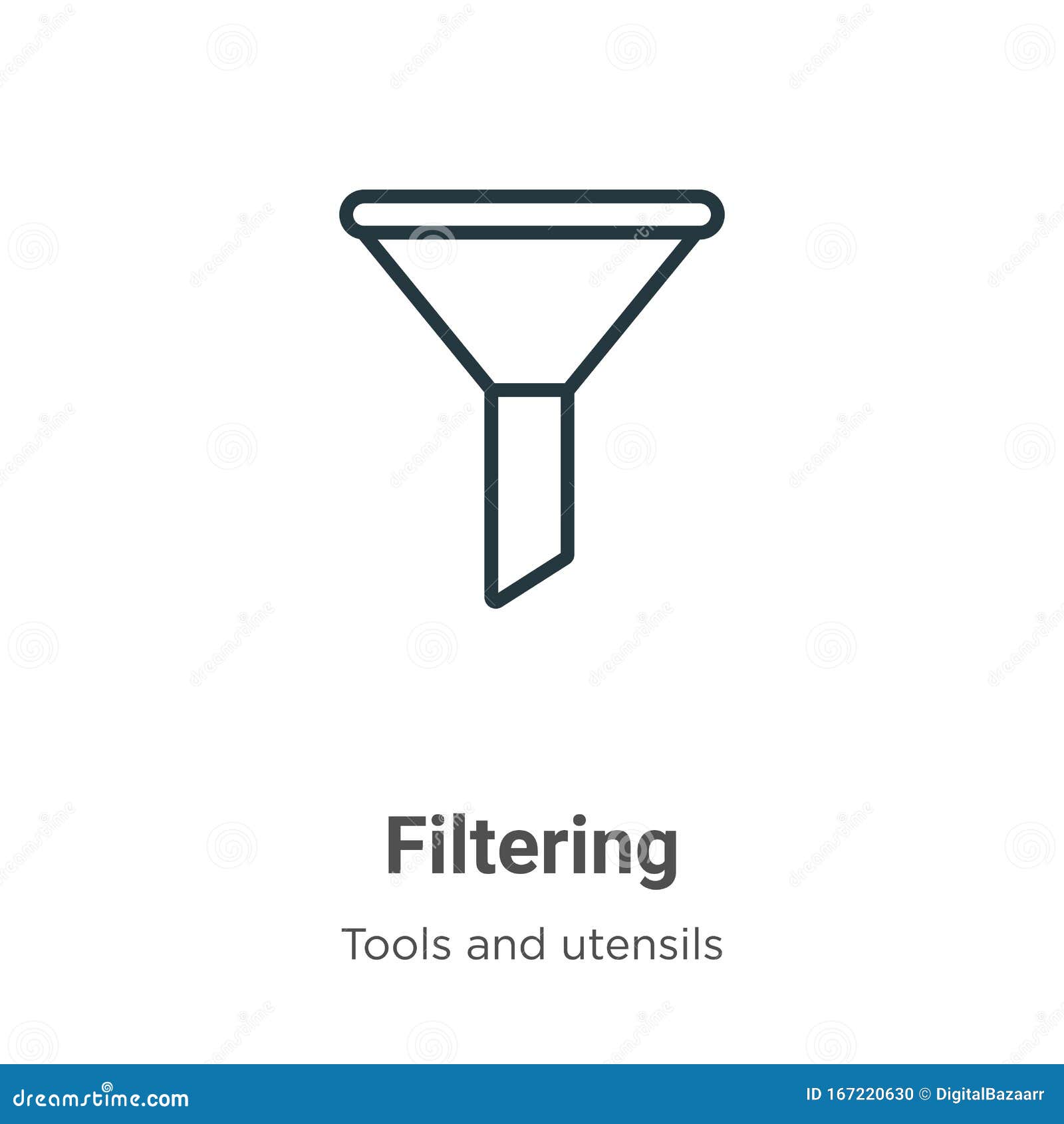 Filtering Outline Vector Icon. Thin Line Black Filtering Icon, Flat ...