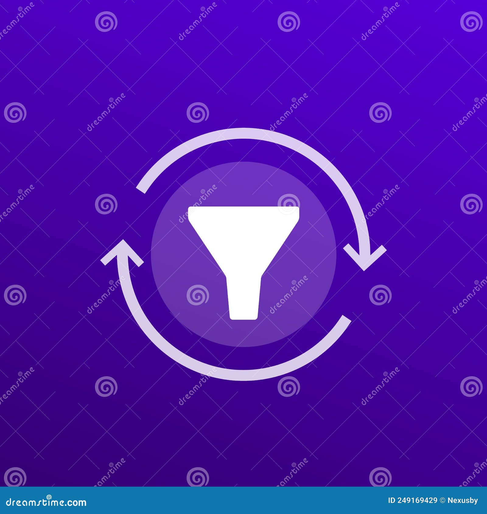 Filtering Process Icon with Arrows Stock Vector - Illustration of arrow ...