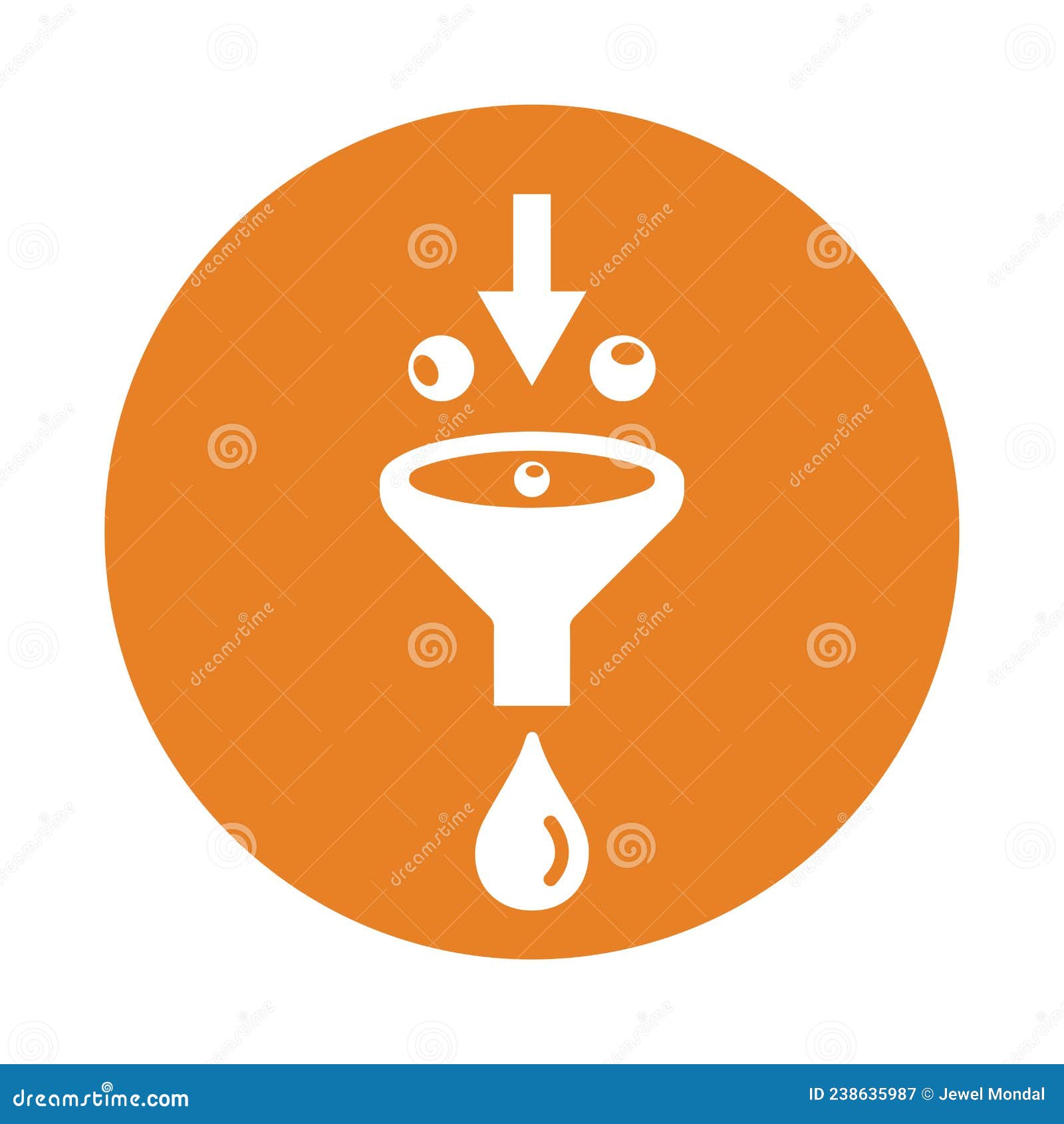 Filtering, Process, Separate Icon. Orange Vector Sketch. Stock Vector ...