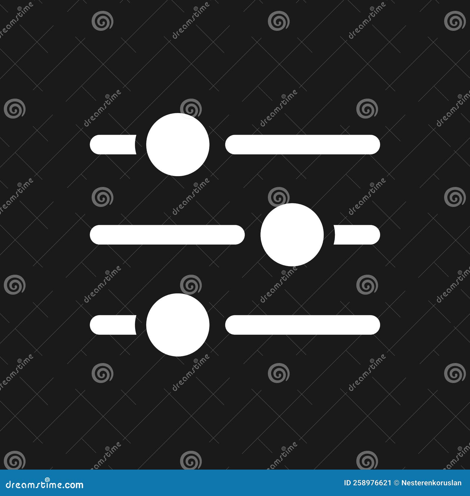 Filters Button Pixel Dark Mode Glyph Ui Icon Stock Vector ...