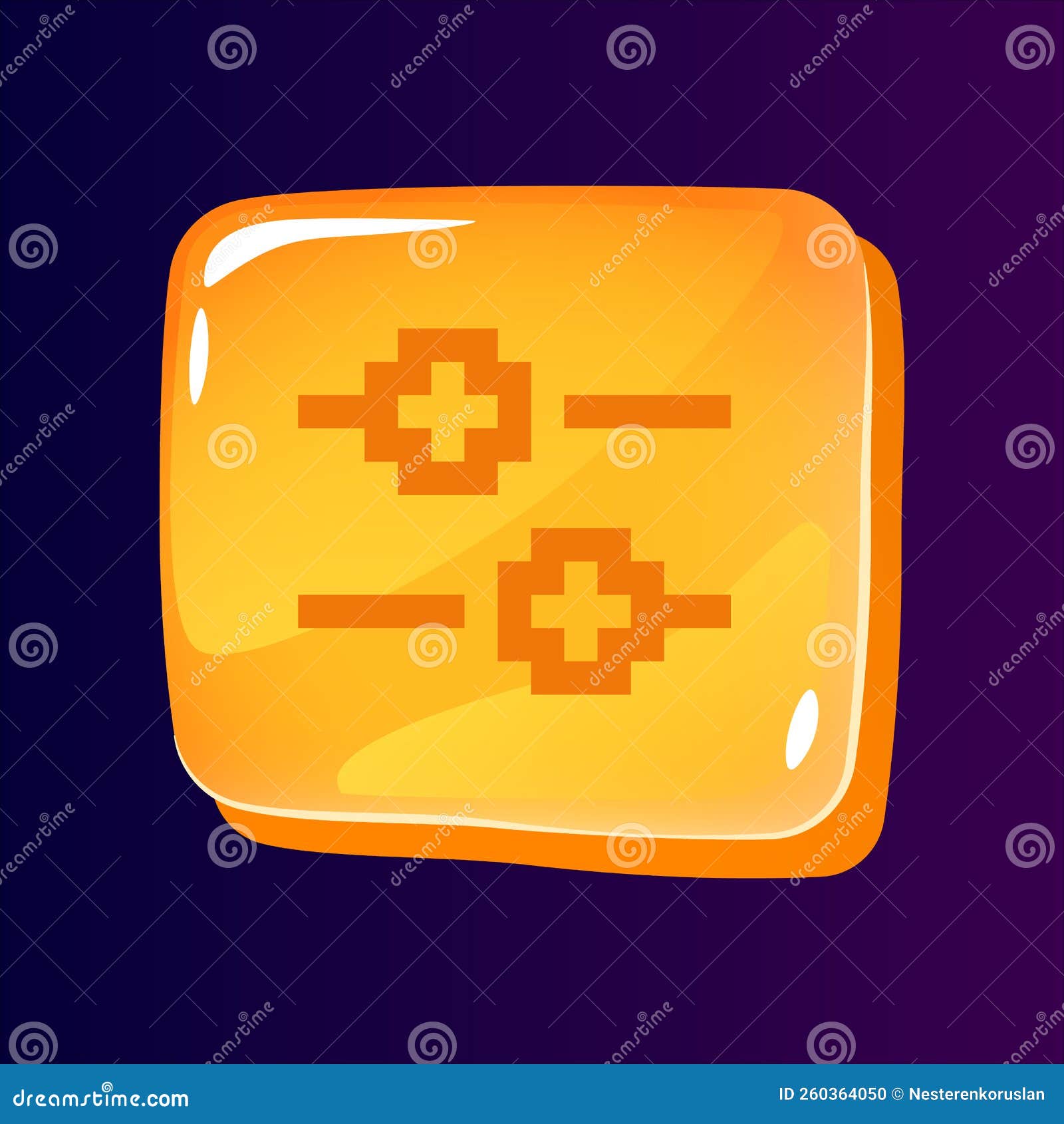 Filters Setup Glossy Ui Button with Pixelated Icon Stock Vector - Illustration of interface ...