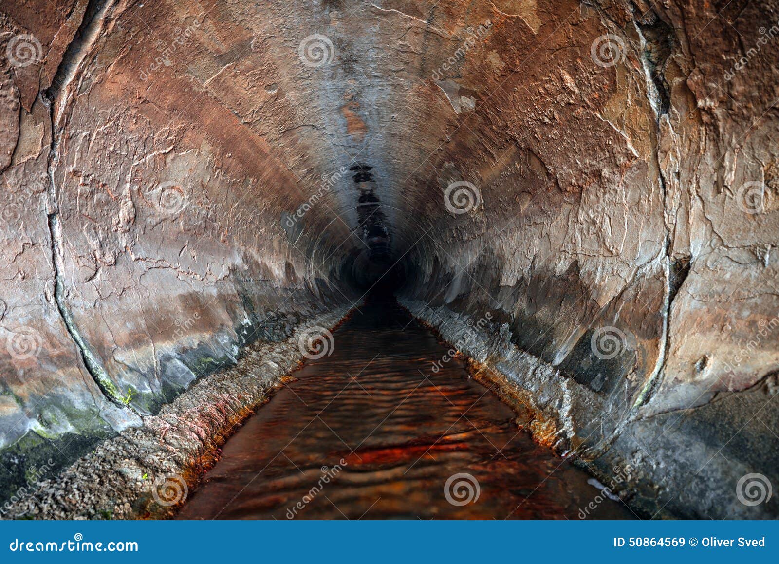 Drain Chanel Behind The Dam Drains Excess Water From The Lake Into The ...