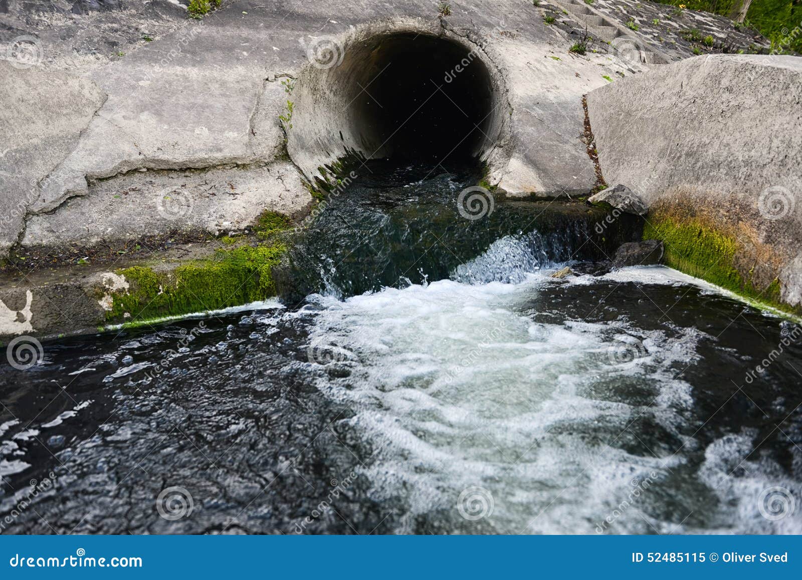 Drain Chanel Behind The Dam Drains Excess Water From The Lake Into The ...