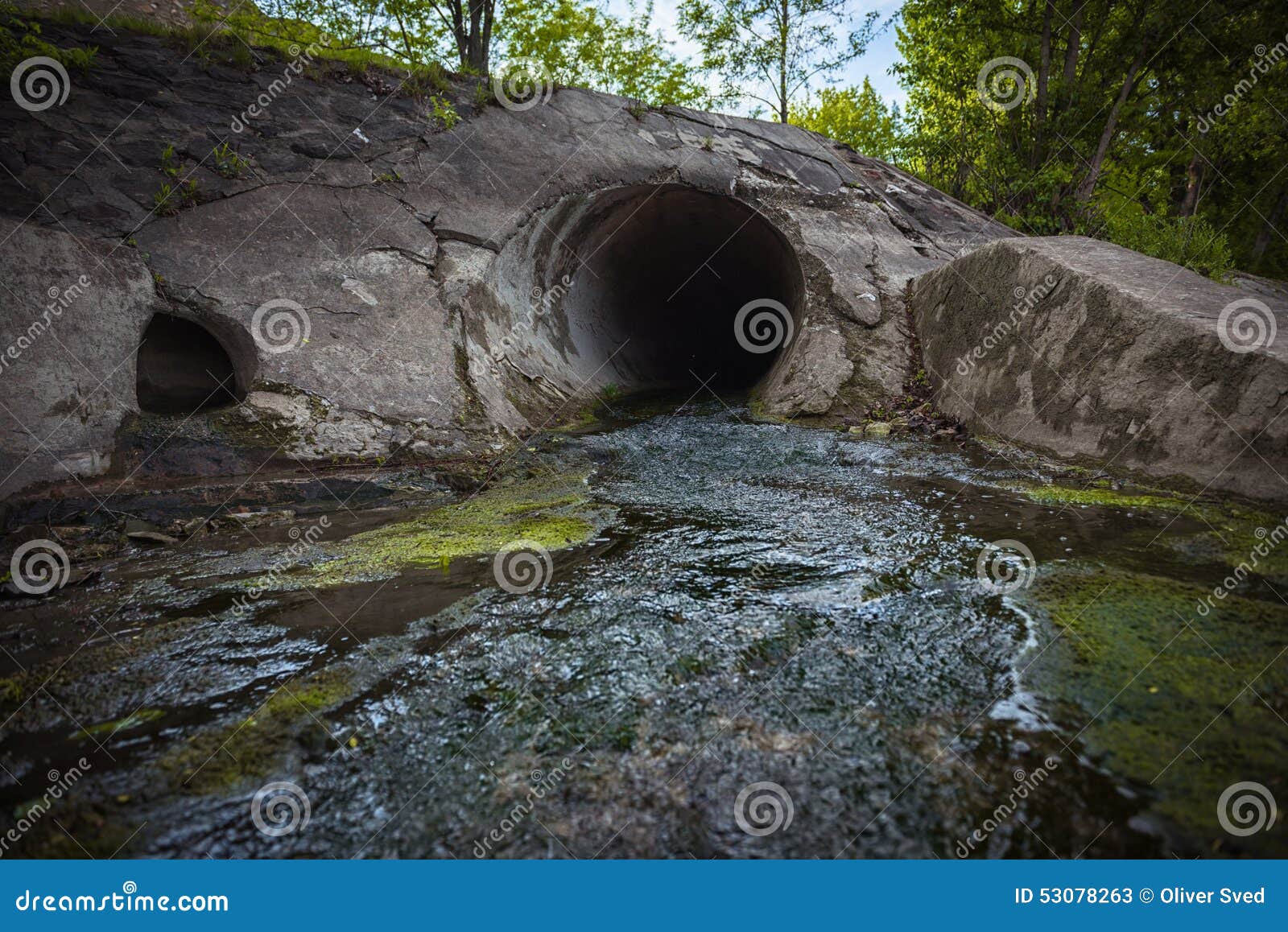 Drain Chanel Behind The Dam Drains Excess Water From The Lake Into The ...
