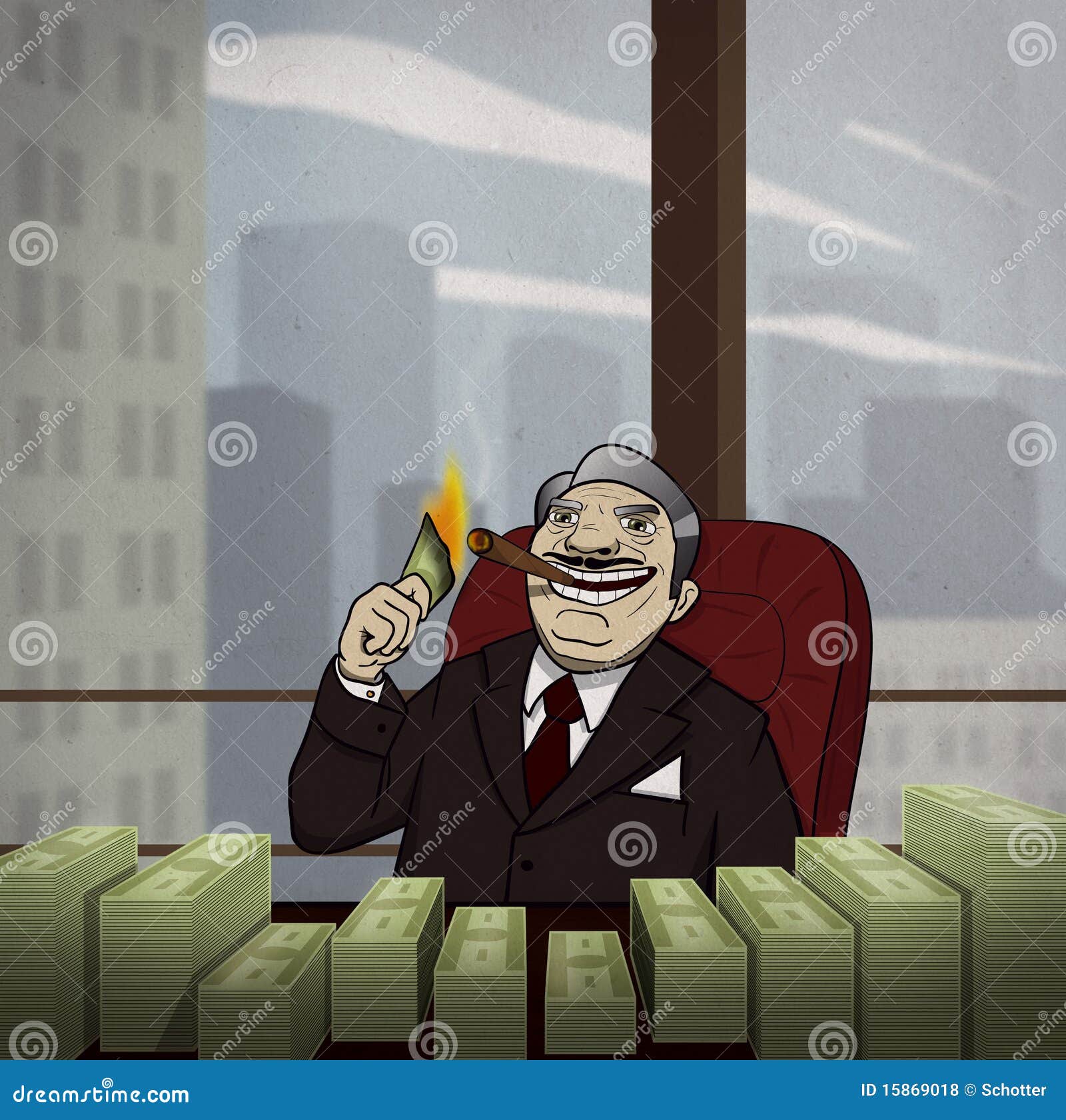 Filthy Rich stock illustration. Illustration of businessman - 15869018