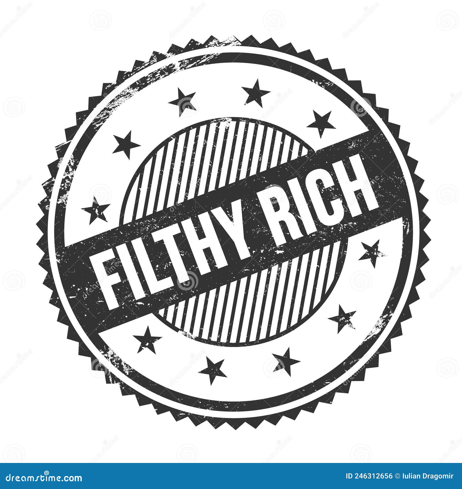 FILTHY RICH Text Written on Black Grungy Round Stamp Stock Illustration ...