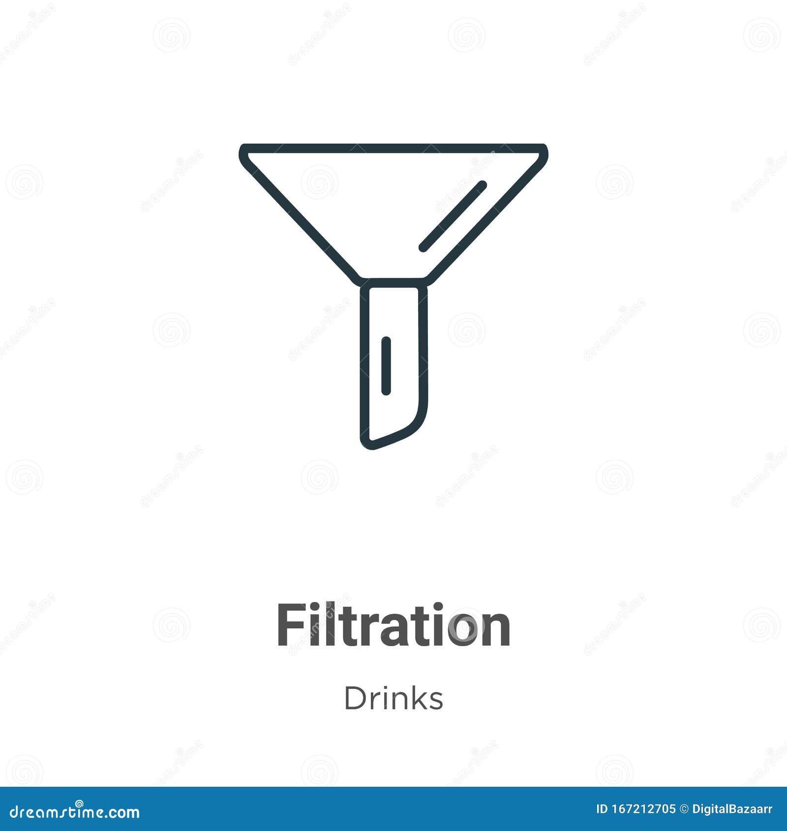 Filtration Outline Vector Icon. Thin Line Black Filtration Icon, Flat Vector Simple Element ...