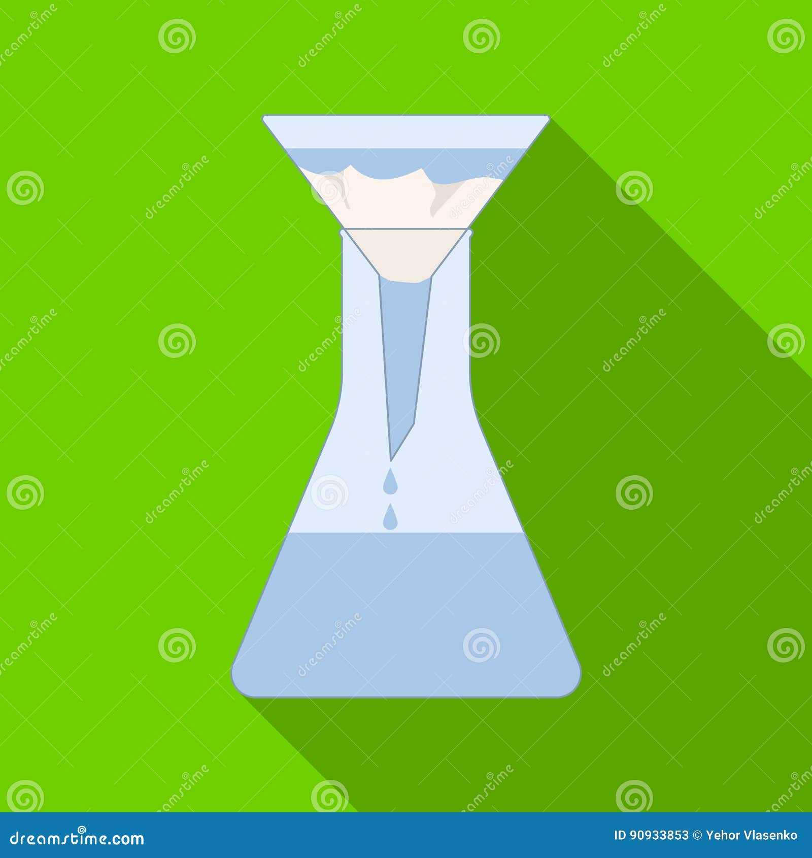Filtration of Water Solution in a Conical Flask Icon in Flate Style ...