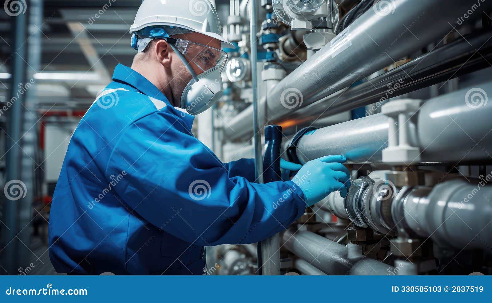 Filtration Water Treatment Worker Stock Illustration - Illustration of ...
