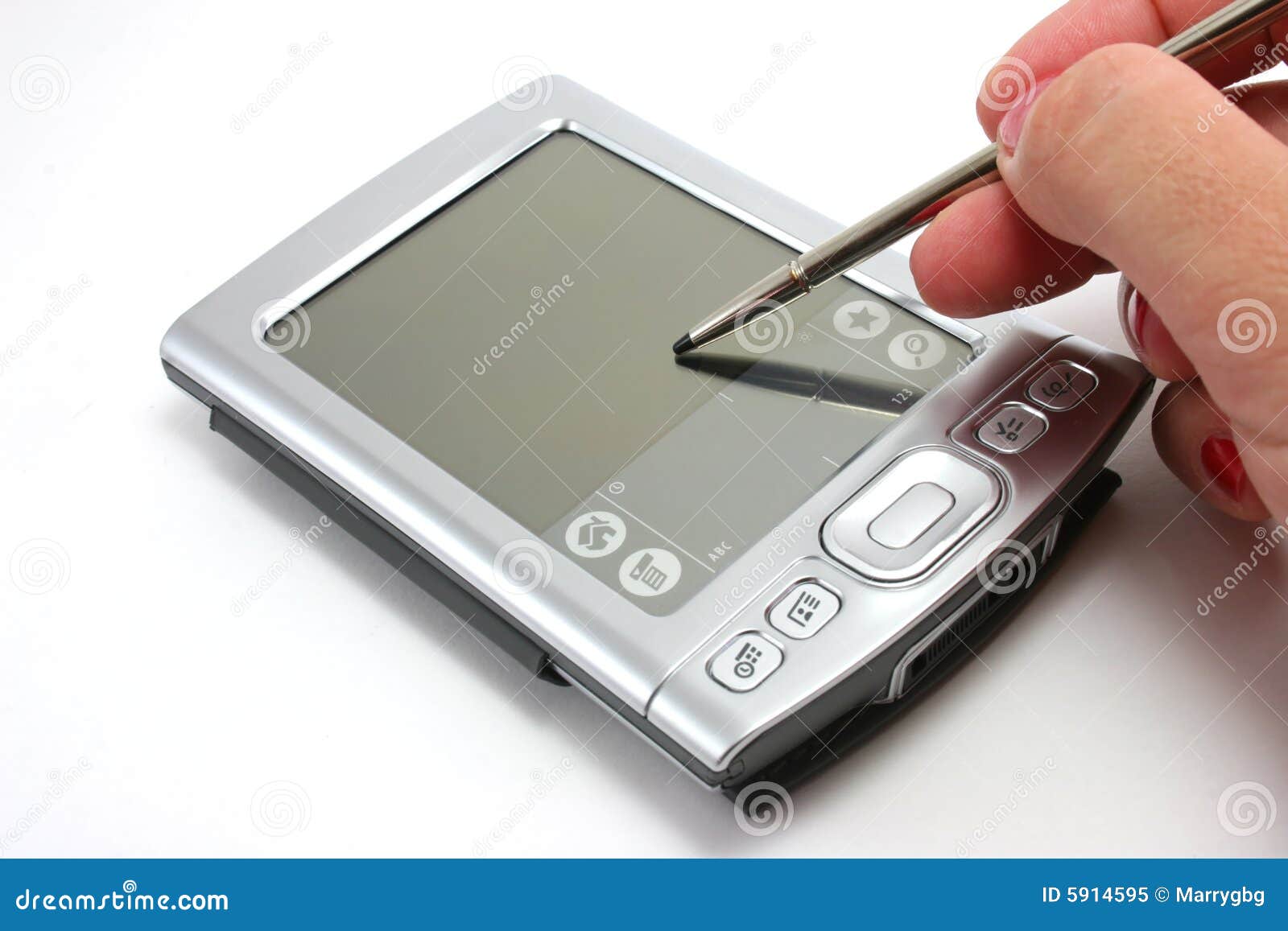 Fim de Palmtop acima imagem de stock. Imagem de nota, incorporado - 5914595