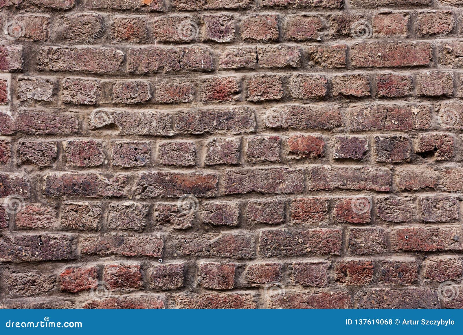 Fim Velho Da Textura Do Fundo Da Parede De Tijolo Vermelho Acima A
