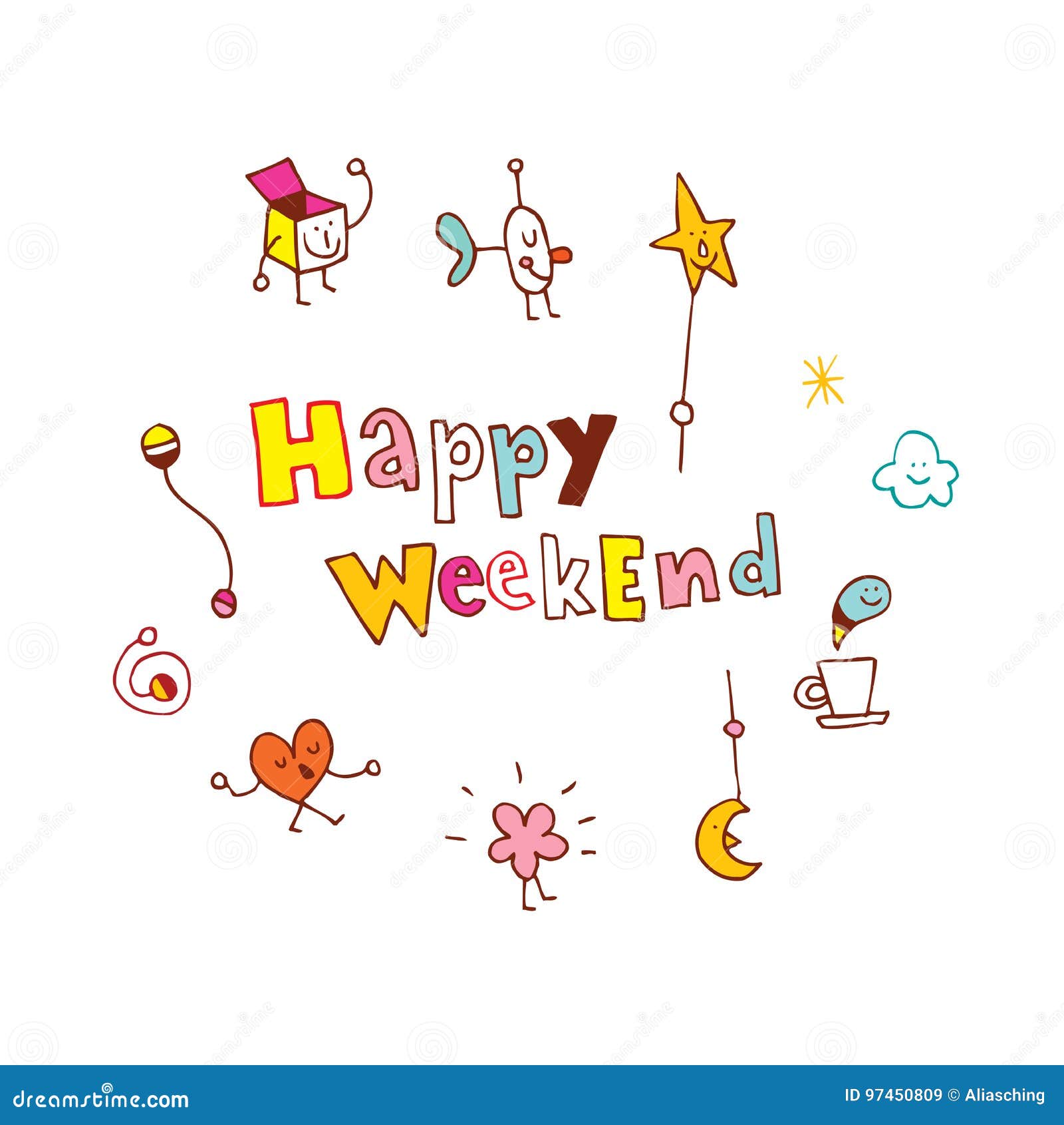 Fin de semana feliz ilustración del vector. Ilustración de weekend ...