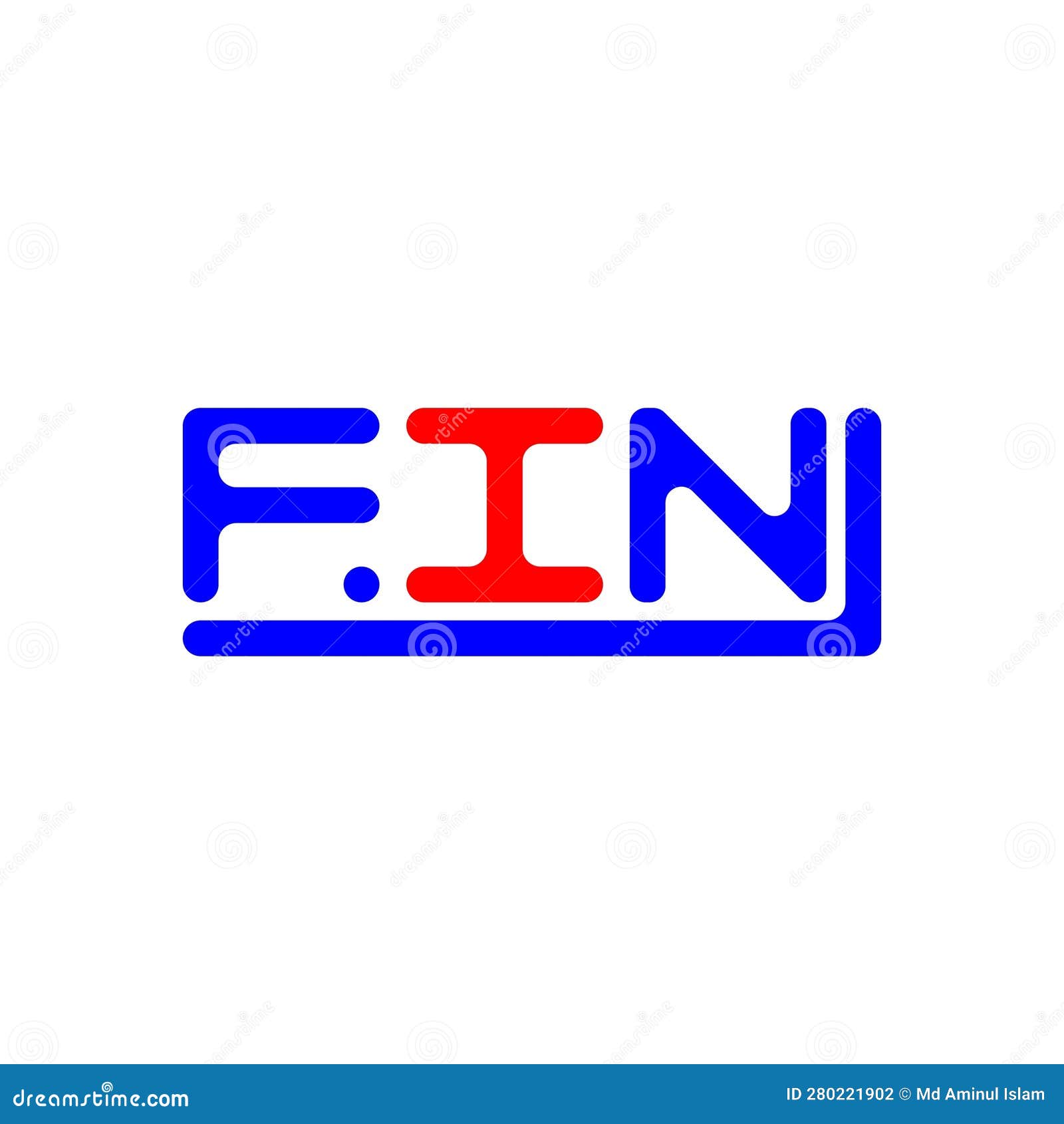 FIN Letter Logo Creative Design with Vector Graphic, FIN Stock Vector ...