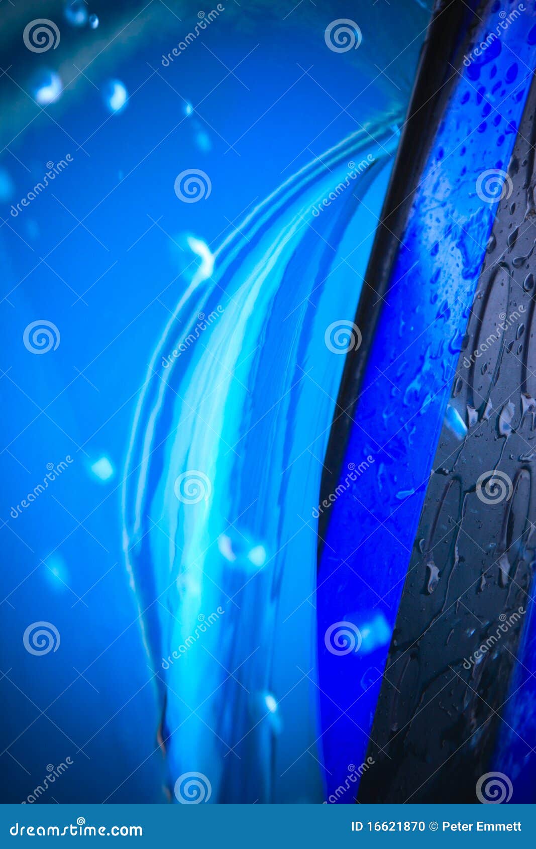 Moving Water Of Two Water Fountains In A Man Made Pond Stock ...