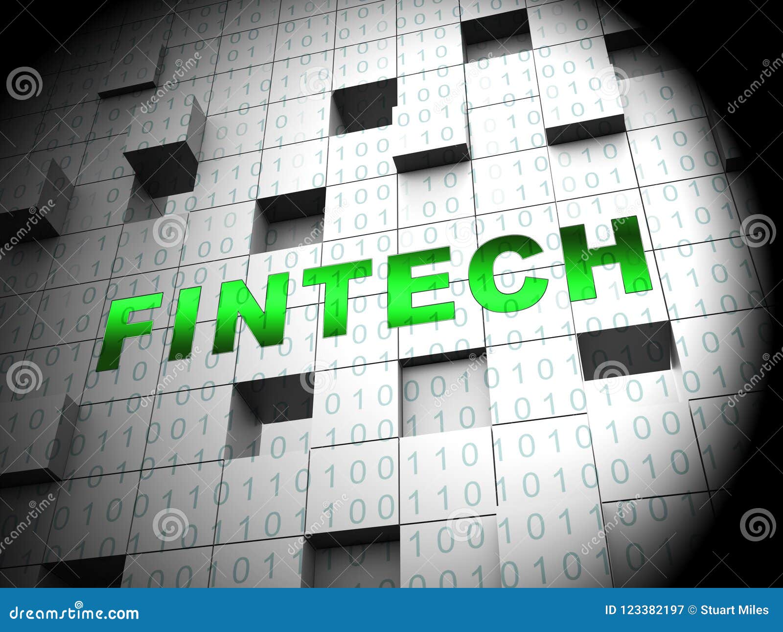 Fin Tech Financial Technology Business 3d Rendering Stock Illustration ...
